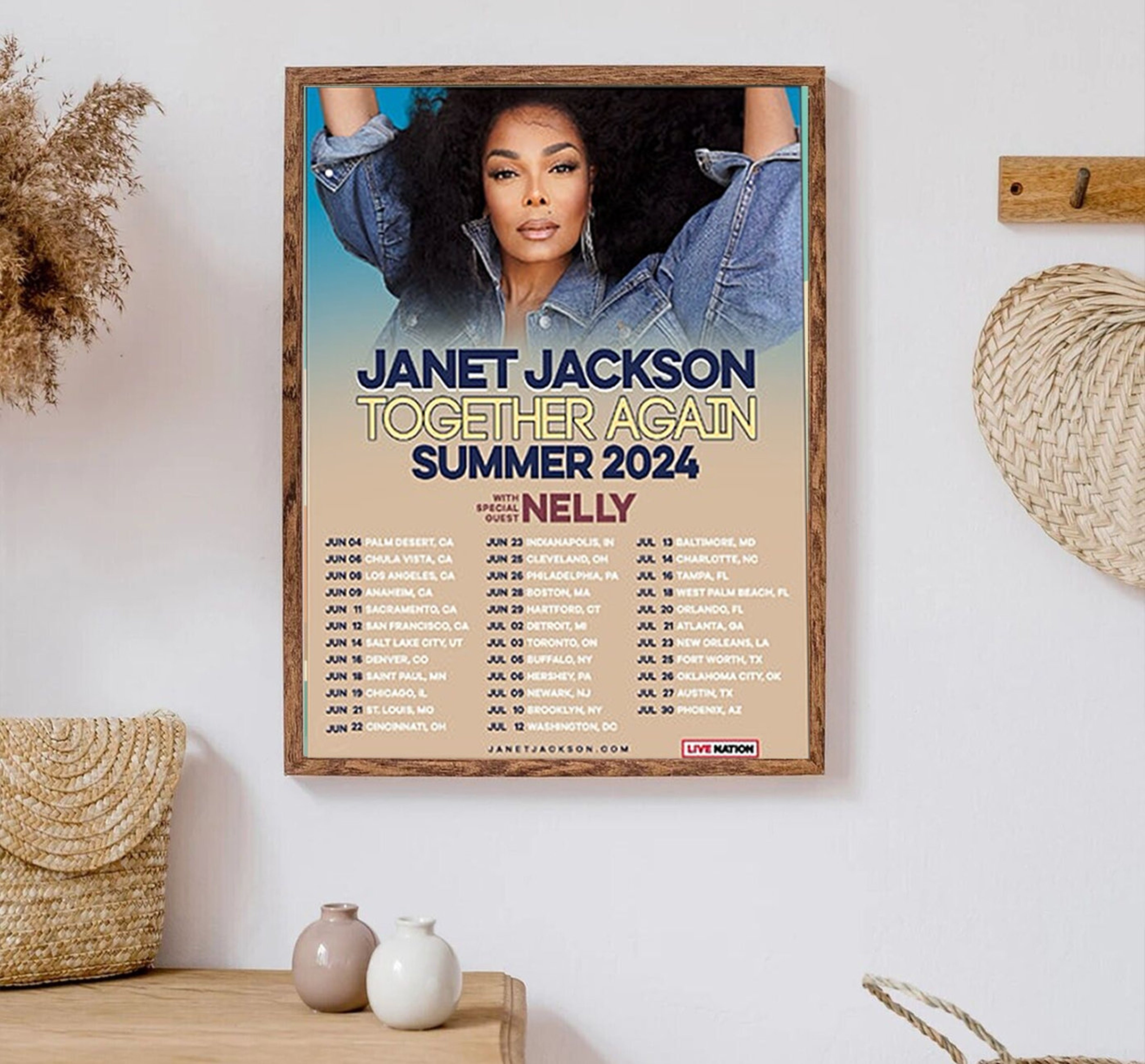 POSTER Janet Jackson Together Again Summer Tour 2024 Poster, Decor Home ...
