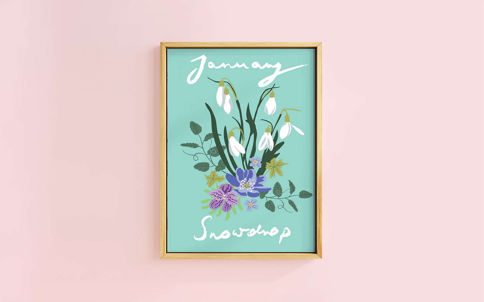 POSTER January Zodiac Birth Flower Snowdrop Floral Art Print | Gift ...