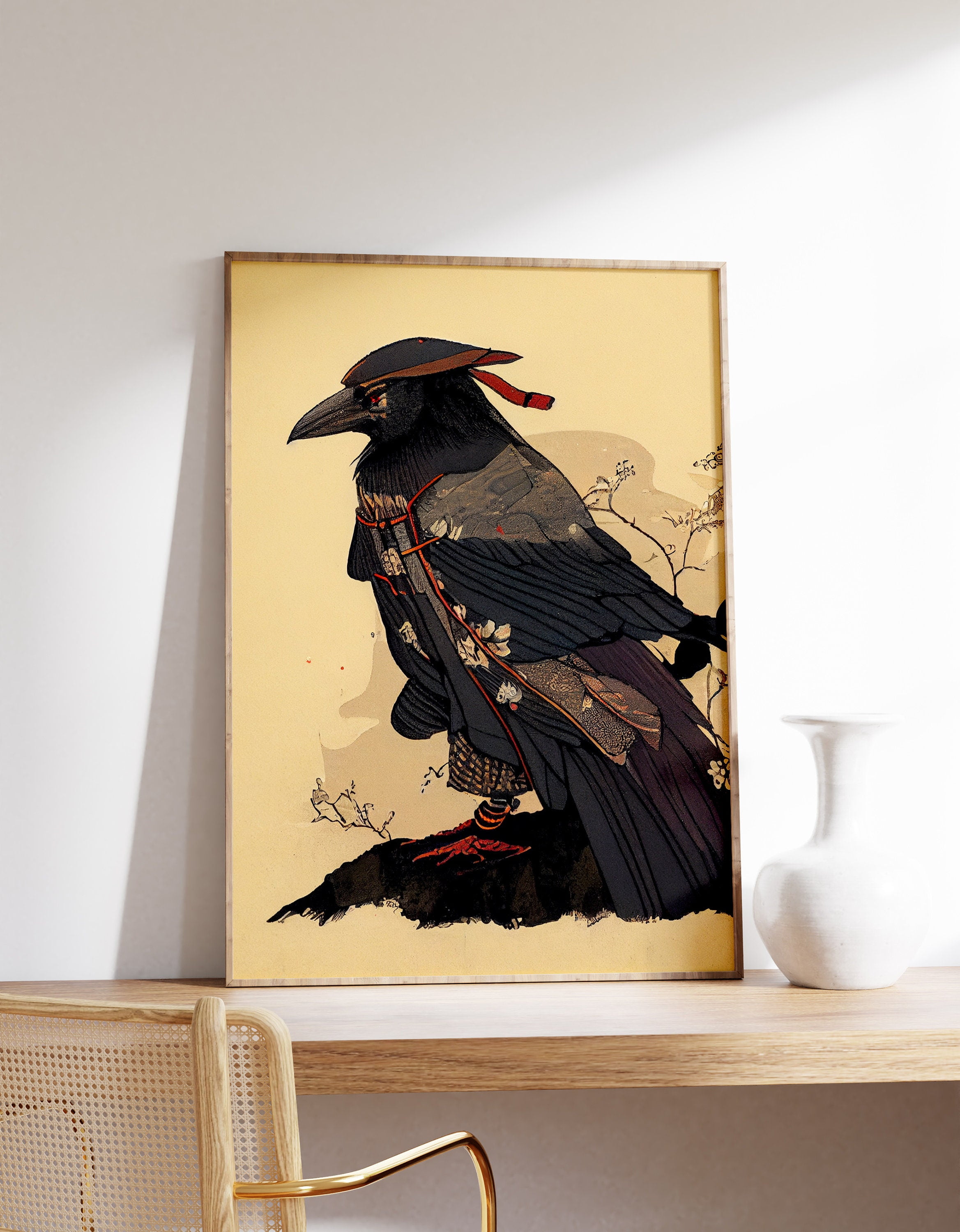 POSTER Japanese Crow Poster | Animal Poster | Crow Art Print | Crow ...