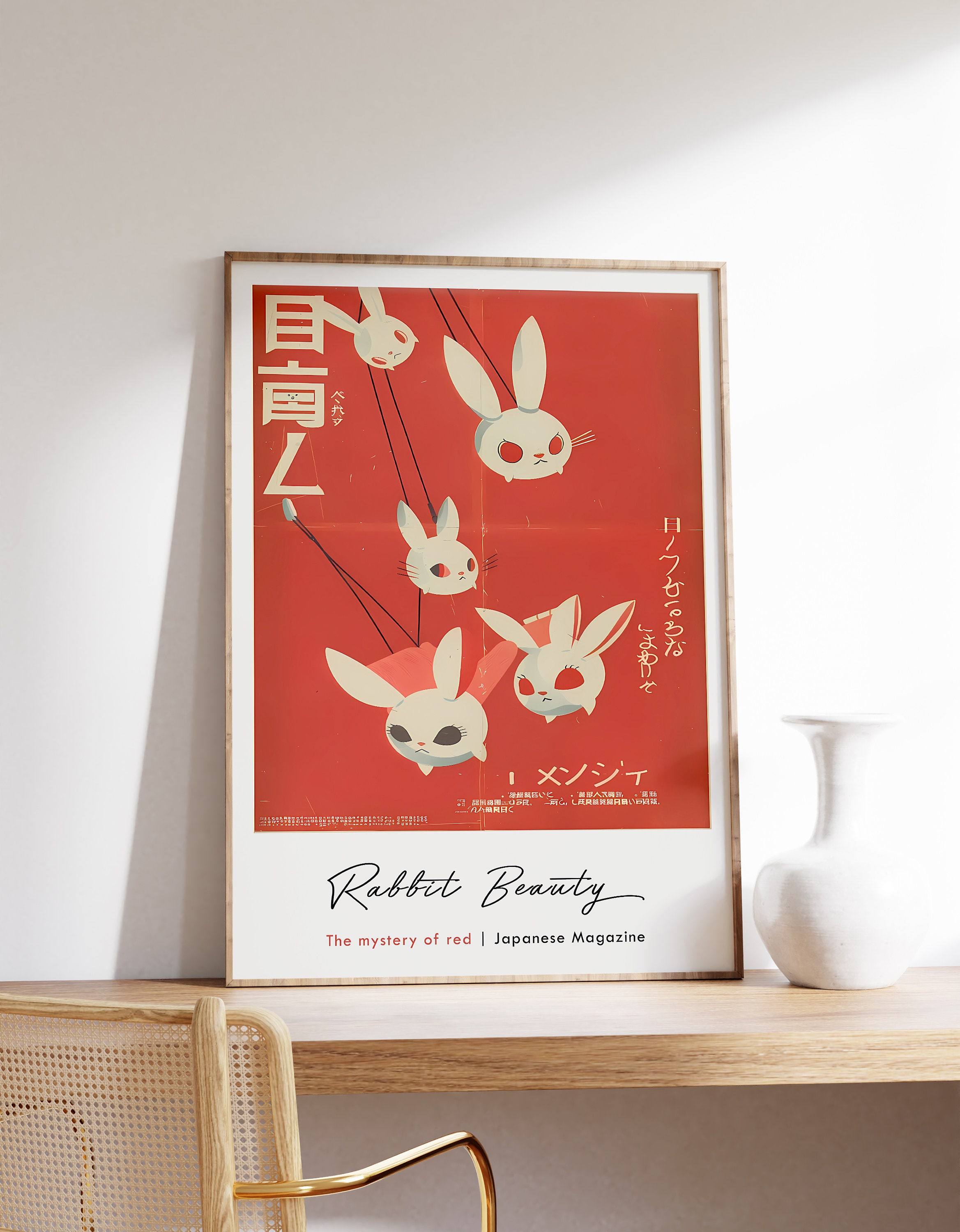 POSTER Japanese Rabbit Art Print | Japanese Magazine Art Print ...