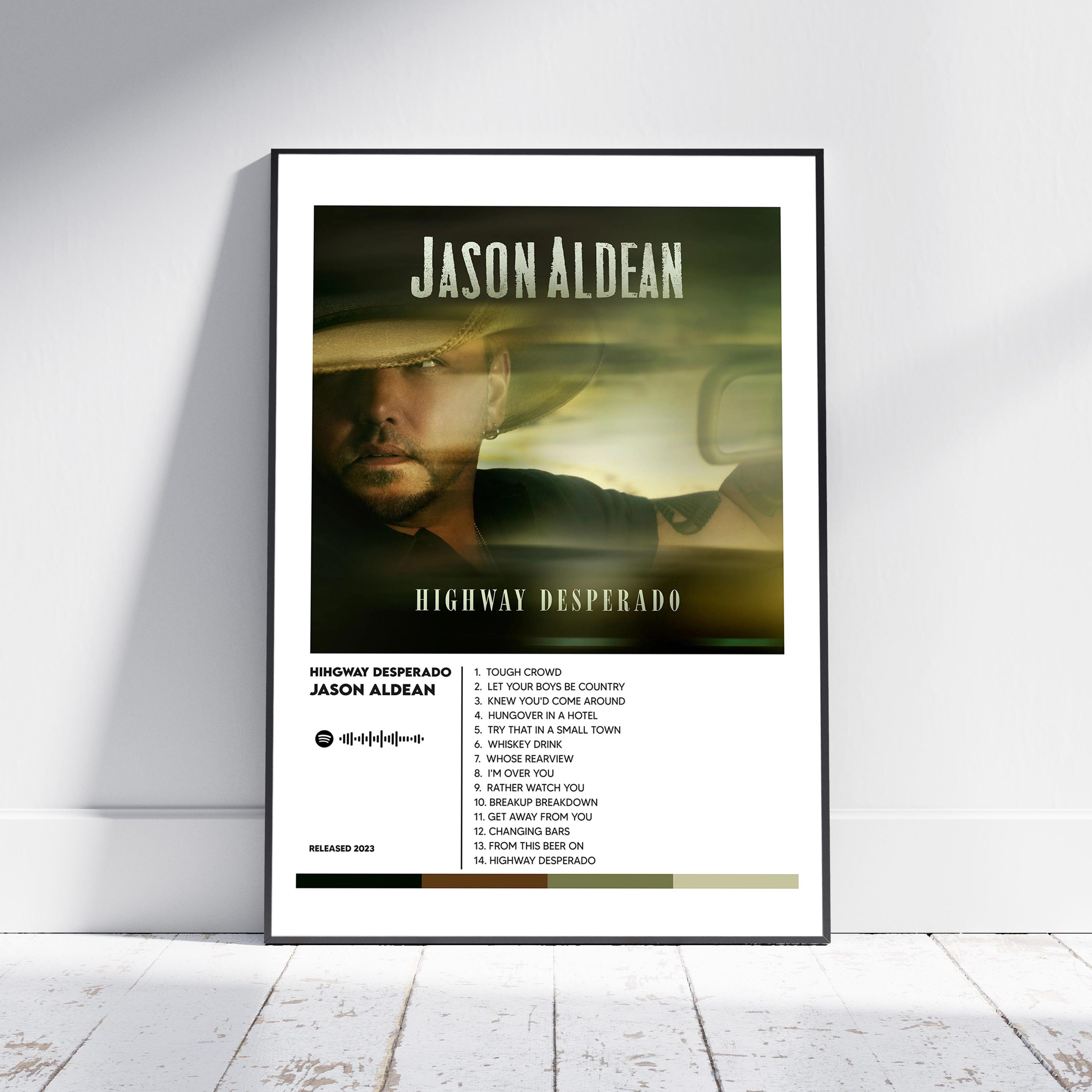 POSTER Jason Aldean - Hihgway Desperado , Retro Song Poster, Dorm Room ...