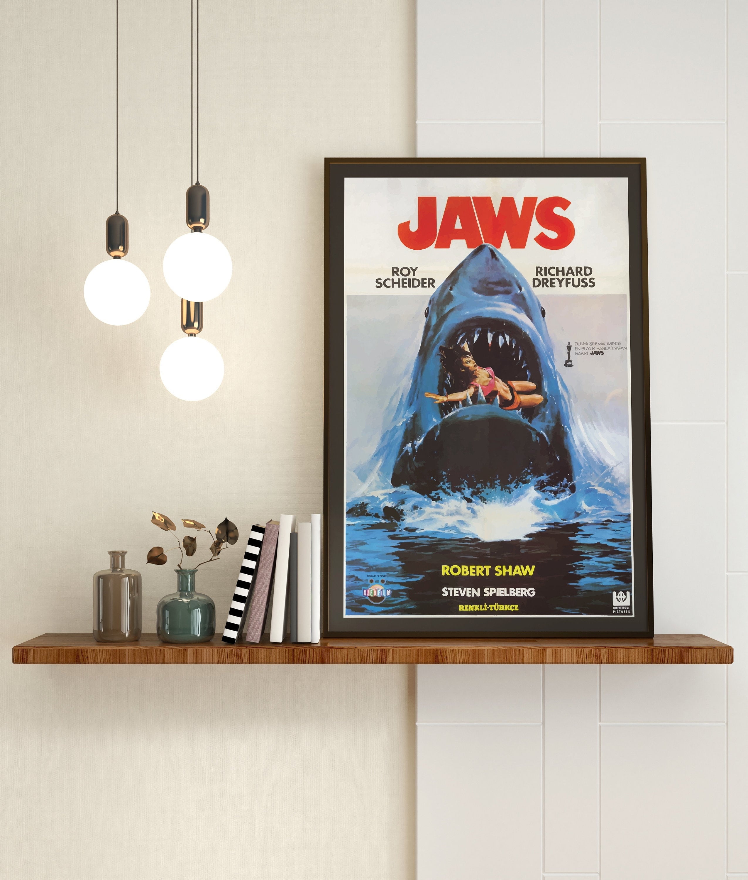 POSTER Jaws 1975 Movie Poster | Steven Spielberg | Classic Blockbuster | Vintage Retro Style ...