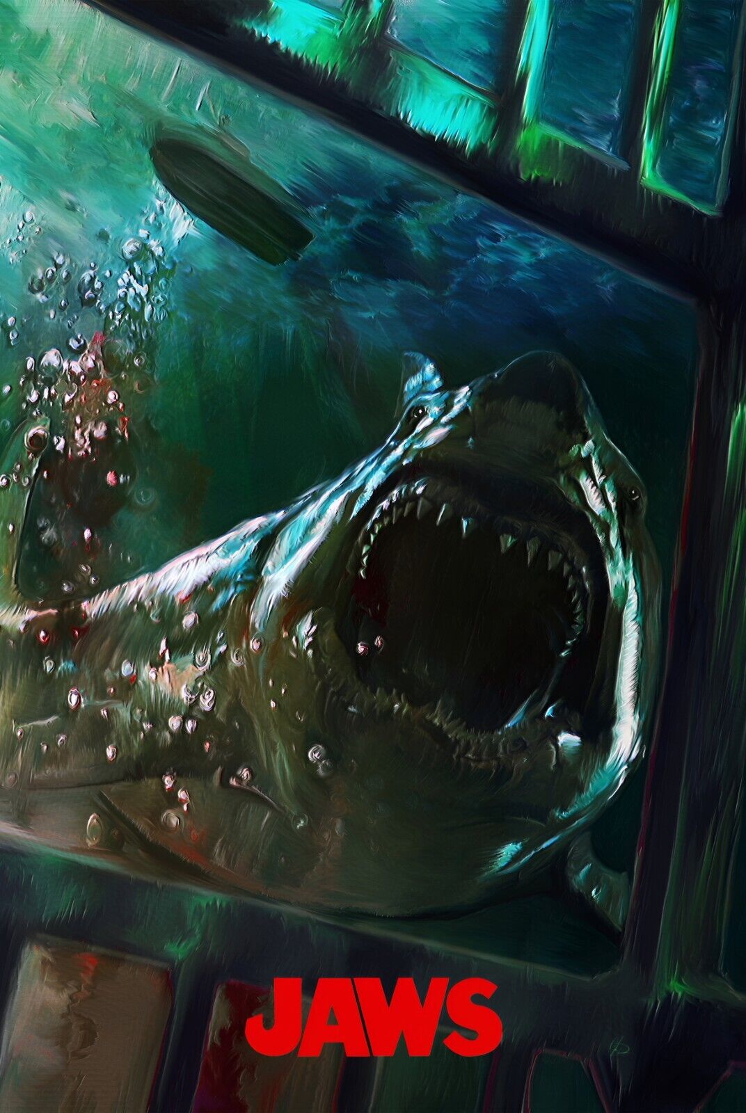 POSTER Jaws Movie Poster Sign [L] Steven Spielberg-8x12-UNFRAMED ...