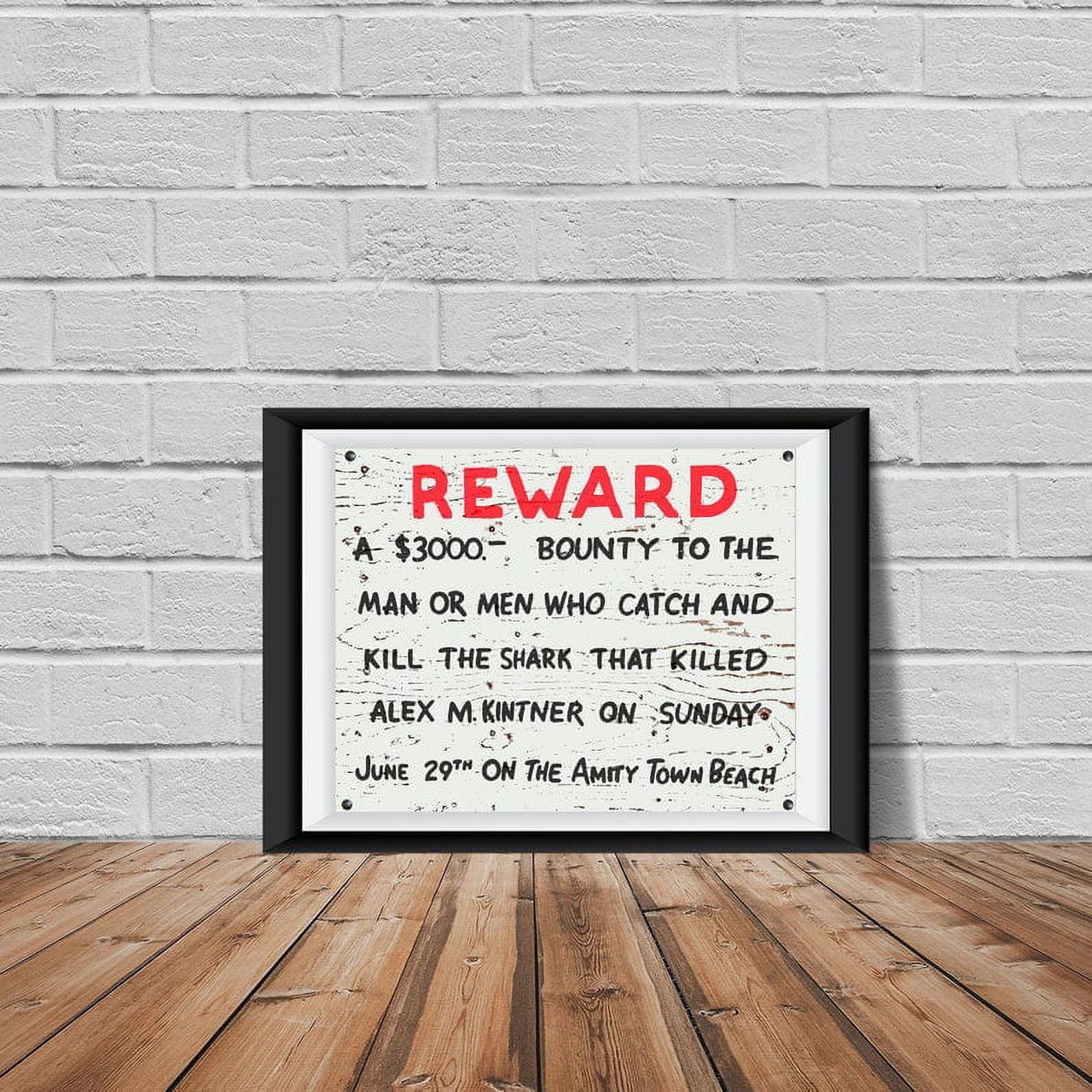 POSTER Jaws - "Reward Sign" Print Replica. Amity Island - Quint - Alex ...