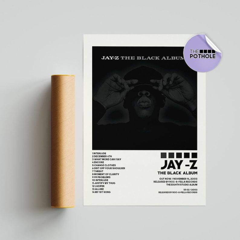 POSTER Jay Z Poster / Black Album Poster, Album Cover Poster Poster ...