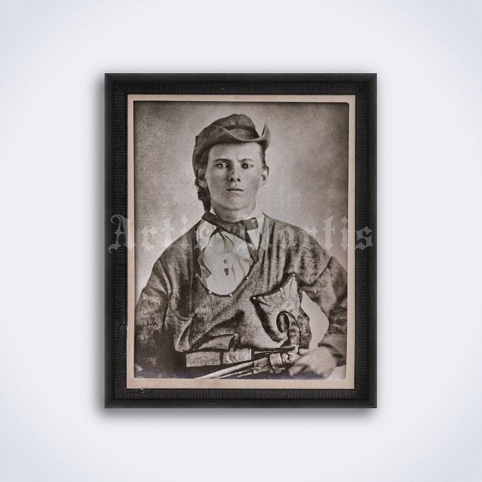 POSTER Jesse James with gun - Old West robber and guerrilla photo, Wild ...