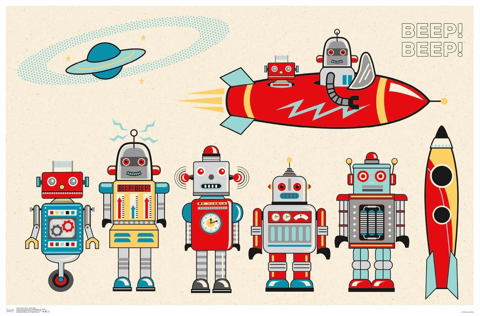 POSTER Jessica Flick - Beep Beep Poster-8x12-UNFRAMED - Walmart.com