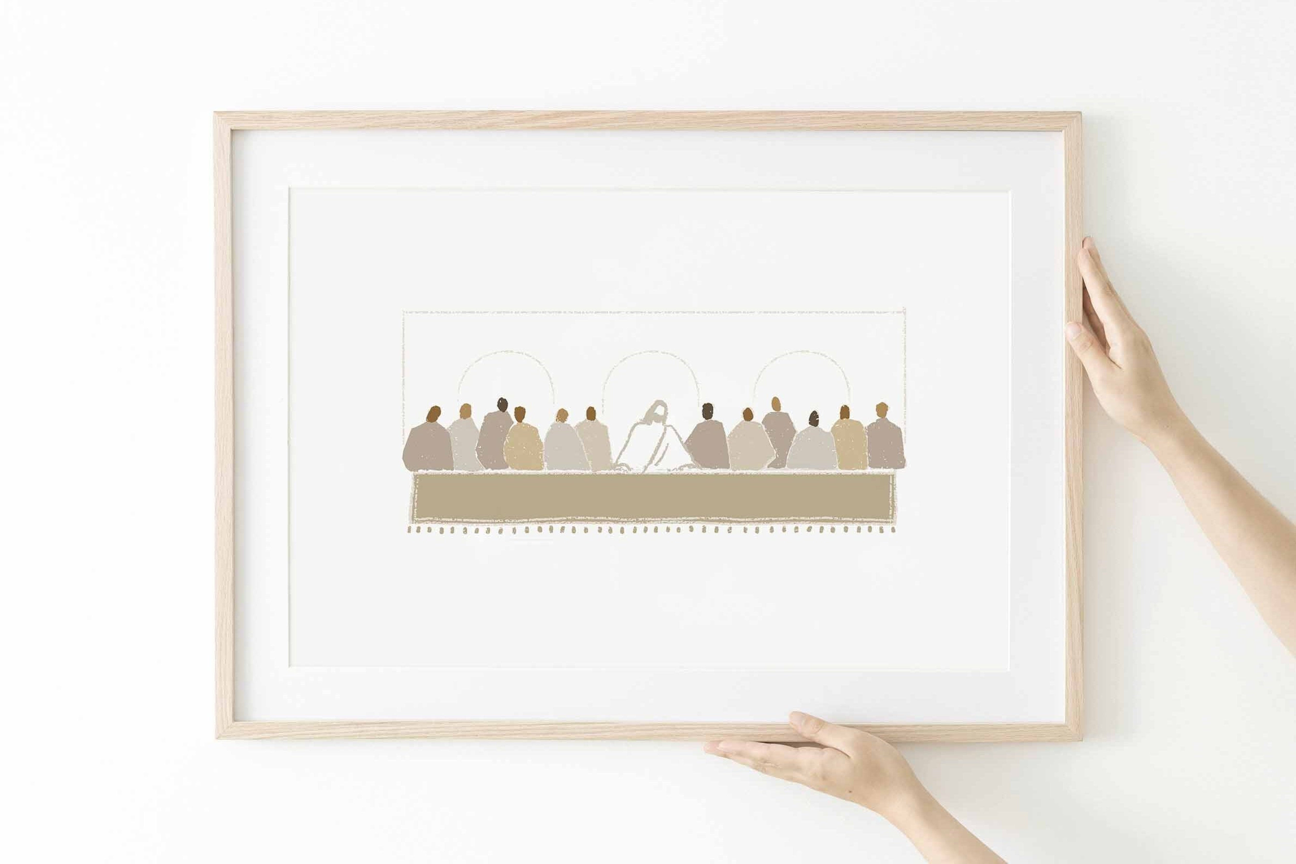 POSTER Jesus Last Supper Bible Art, Passover Meal Modern Bible Verse ...