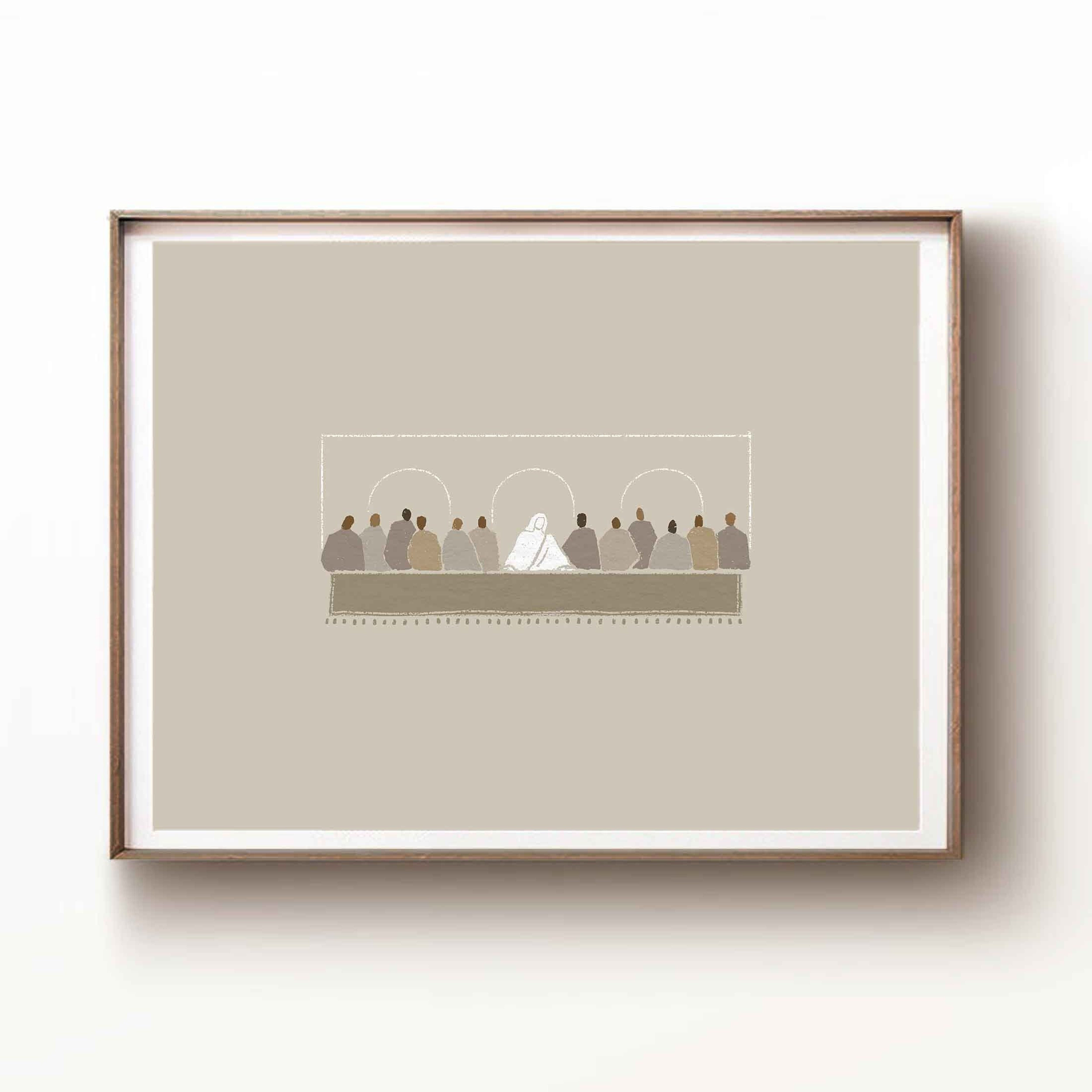 POSTER Jesus Last Supper Bible Art, Passover Meal Modern Bible Verse ...
