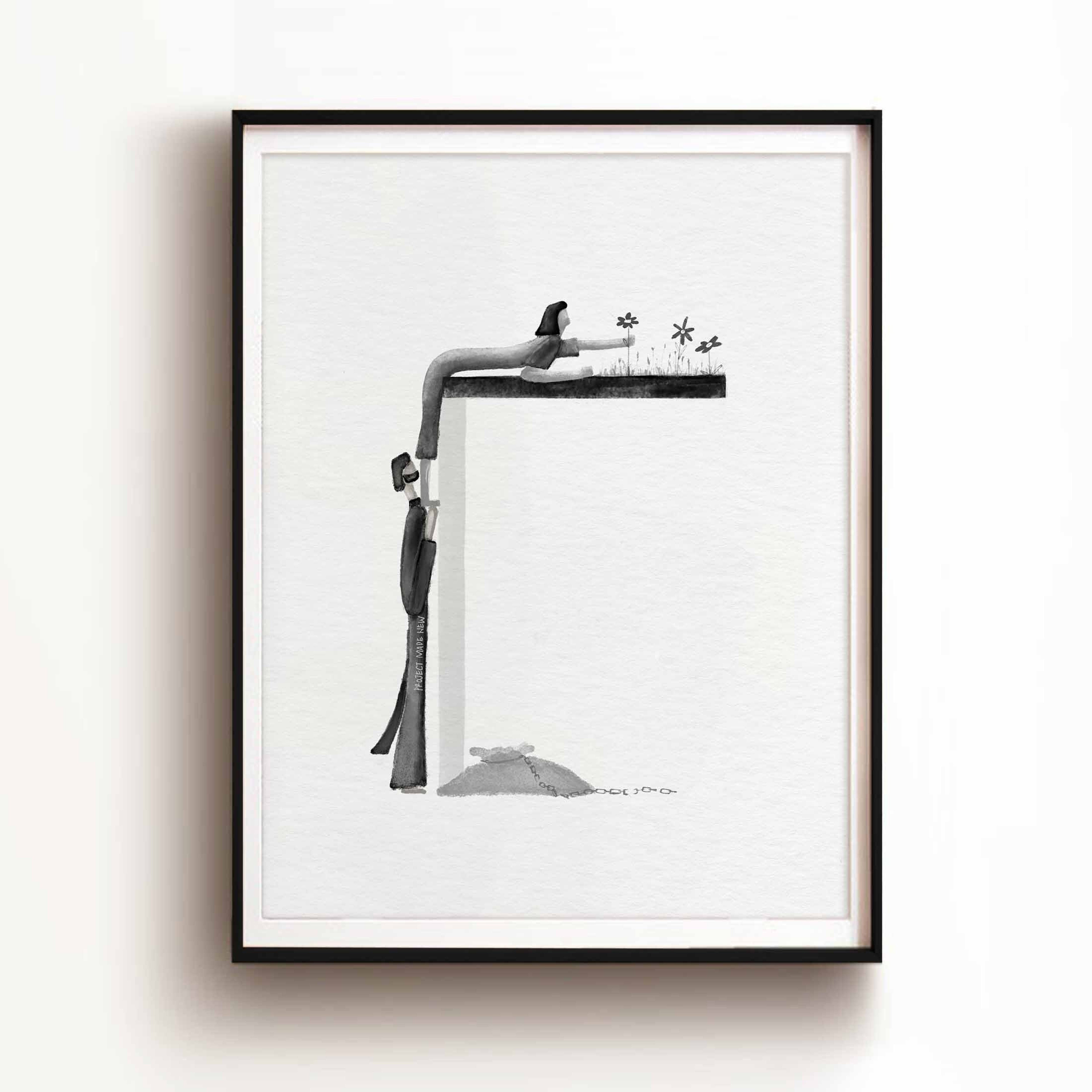 POSTER Jesus Lifting Woman Up, God Healing Christian Modern Bible Art ...