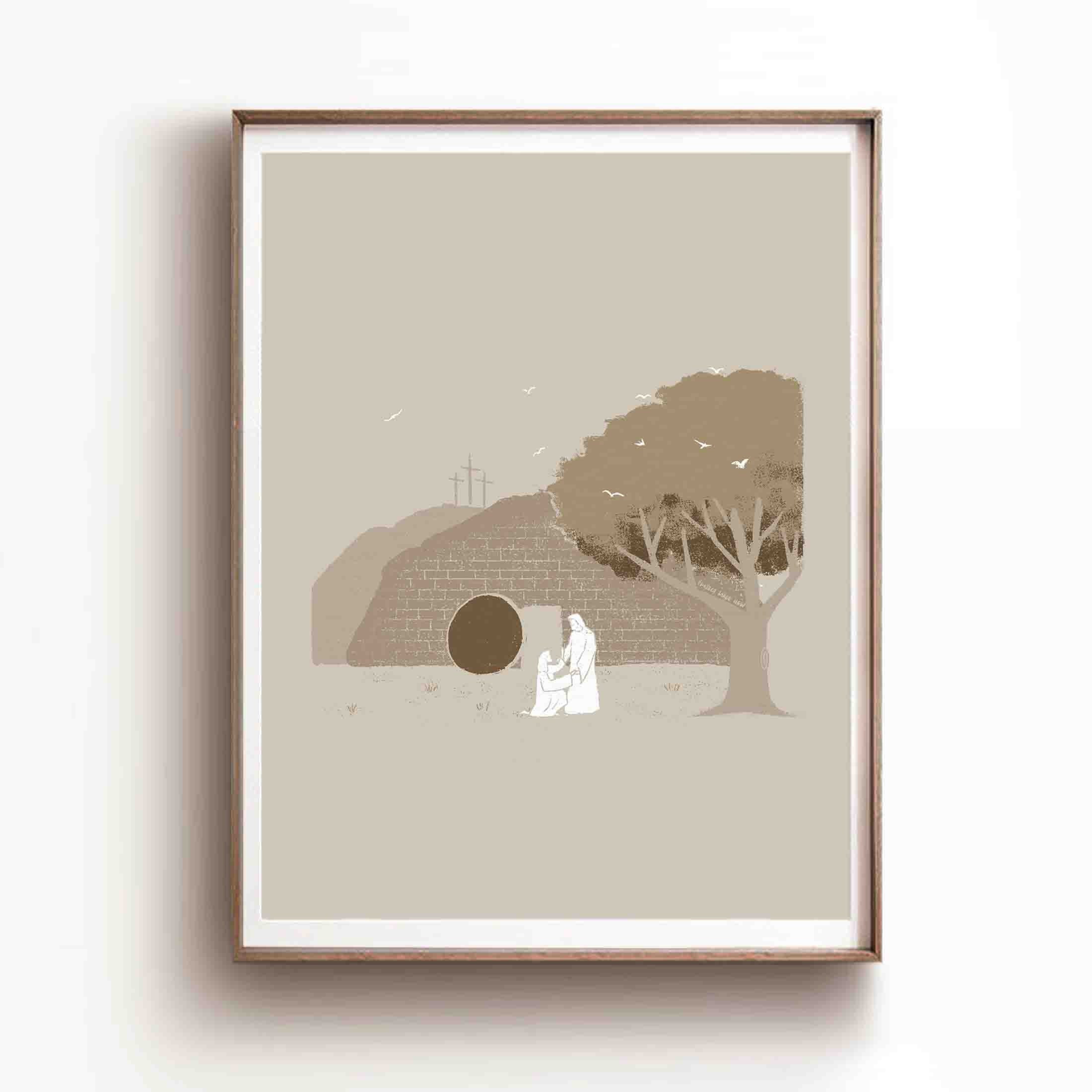 POSTER Jesus Resurrection He is Not Here, He is Risen Bible Art, Modern ...