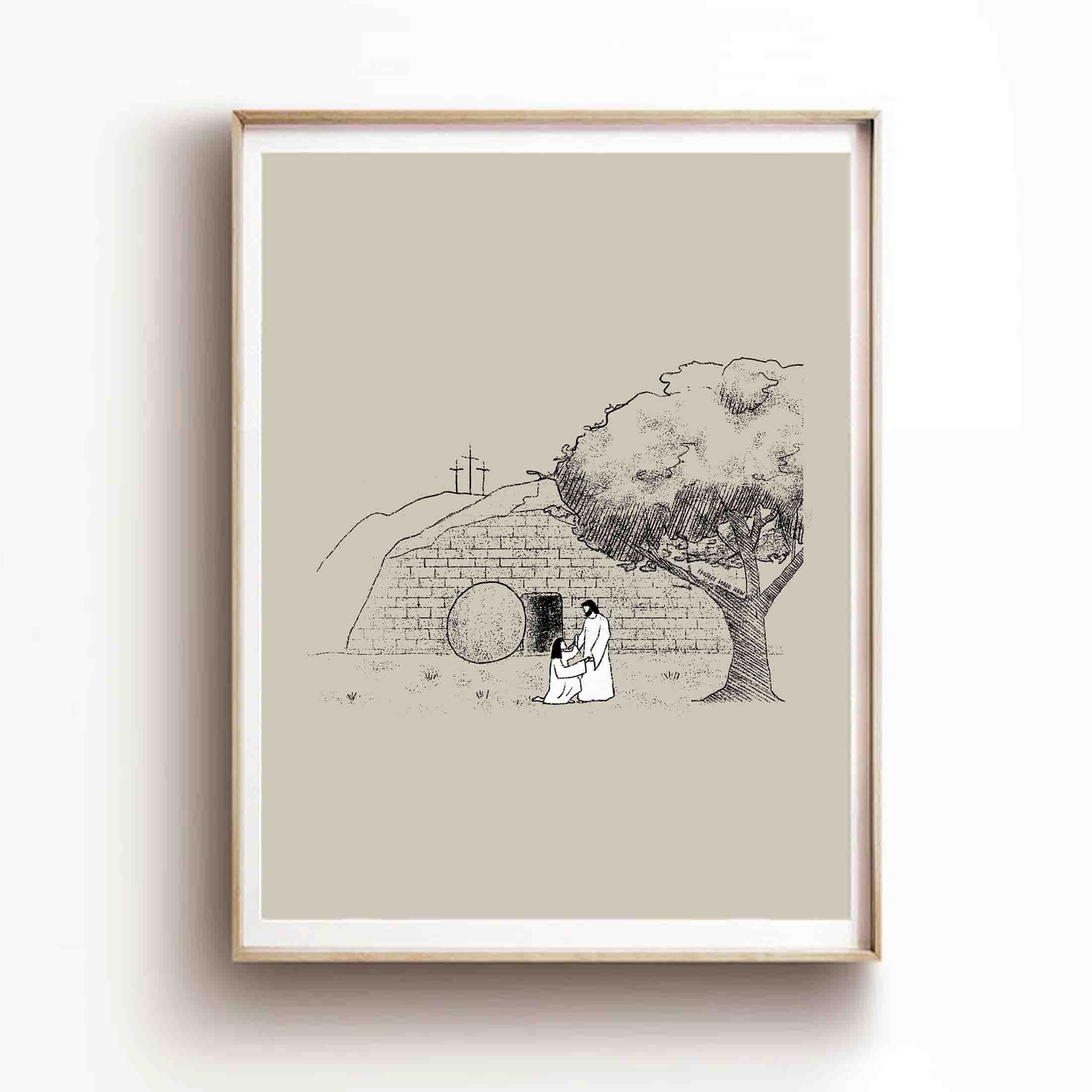 POSTER Jesus Resurrection He is Not Here, He is Risen Bible Art, Modern ...
