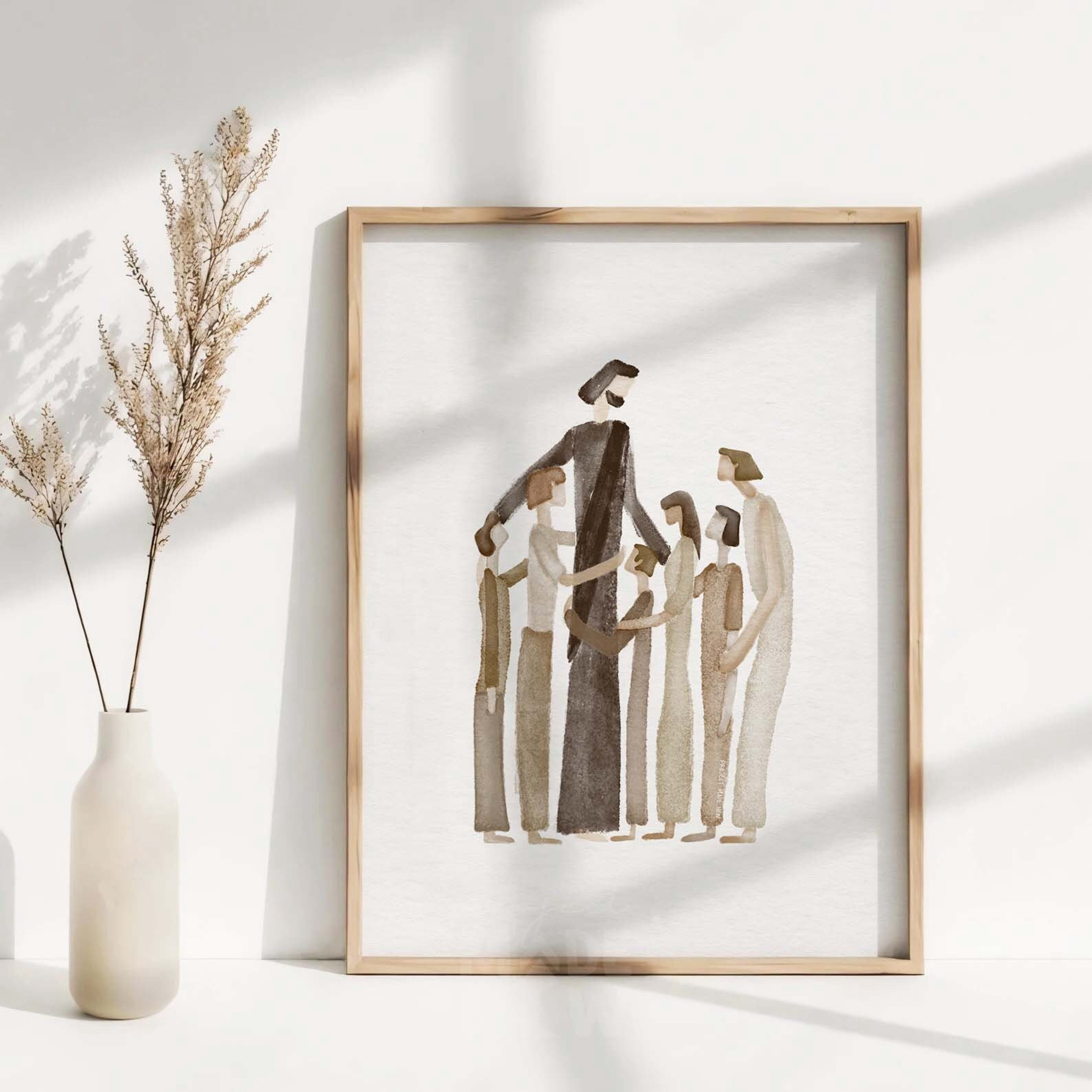 POSTER Jesus and Children Let The Children Come, Christian Modern Bible ...