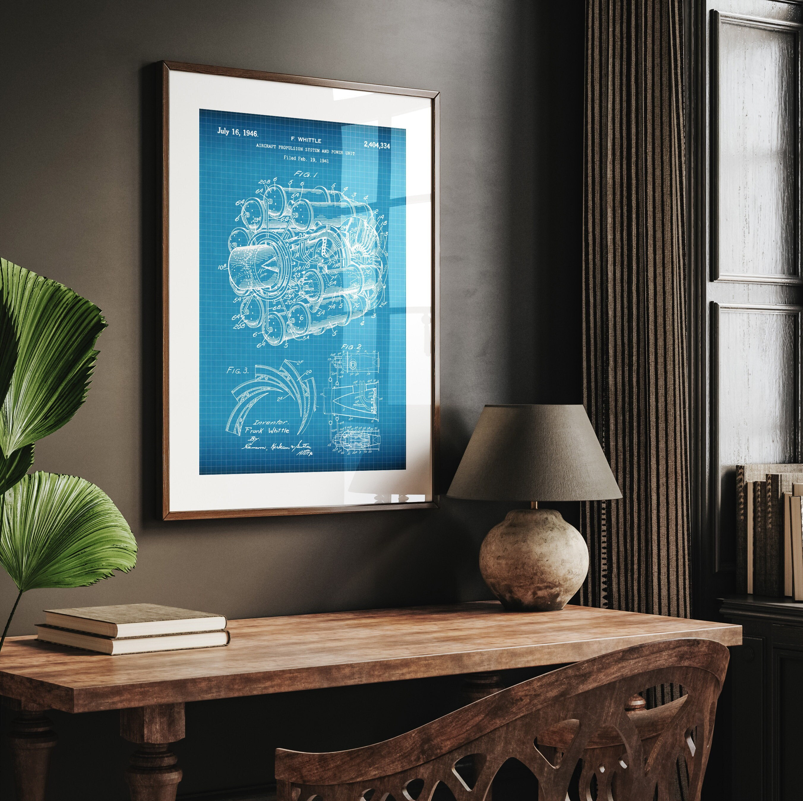 POSTER Jet Engine 1946 Patent Print, Aviation Wall Art, Airplane Poster ...