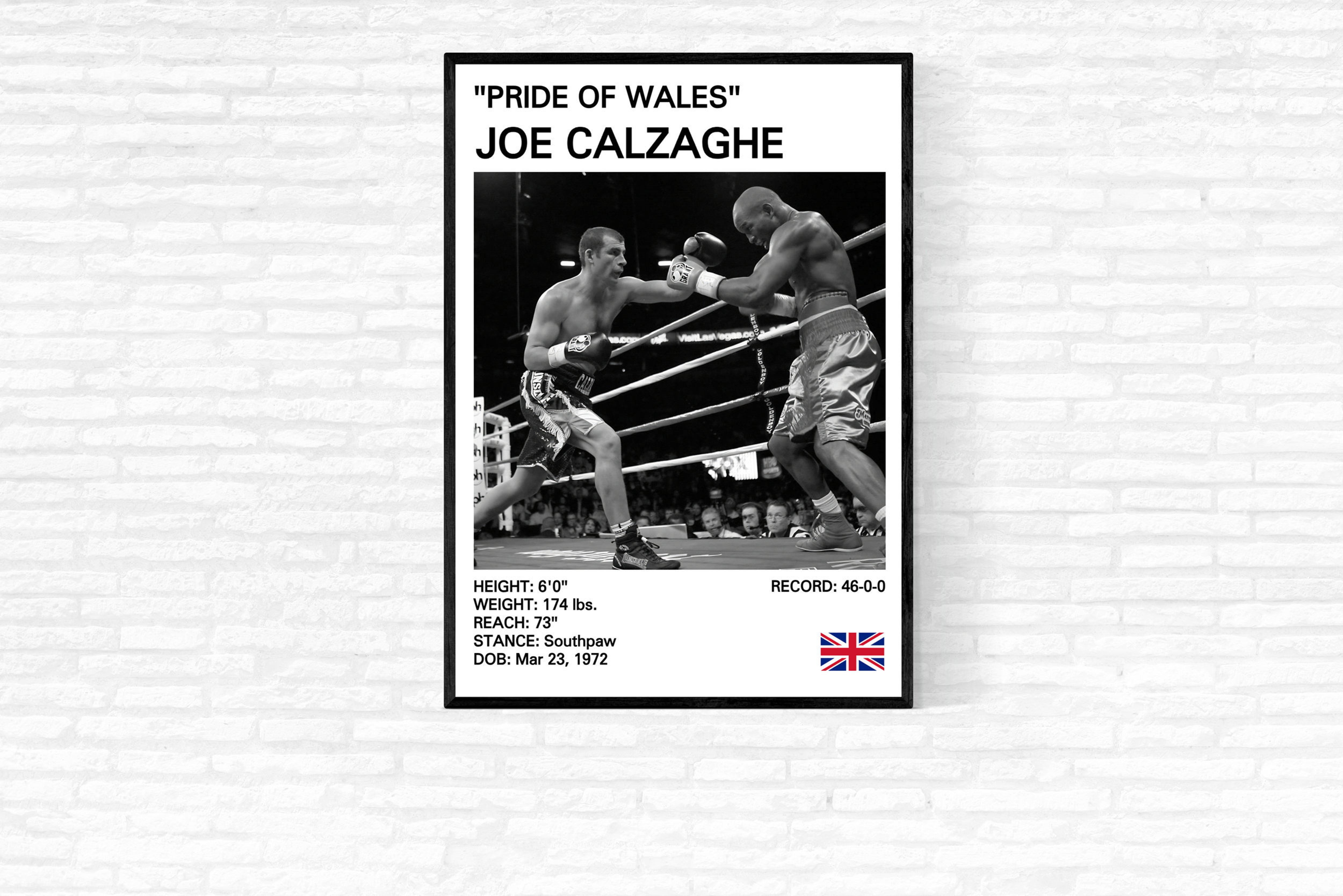 POSTER Joe Calzaghe Poster, Joe Calzaghe Boxing Print, Pride Of Wales ...