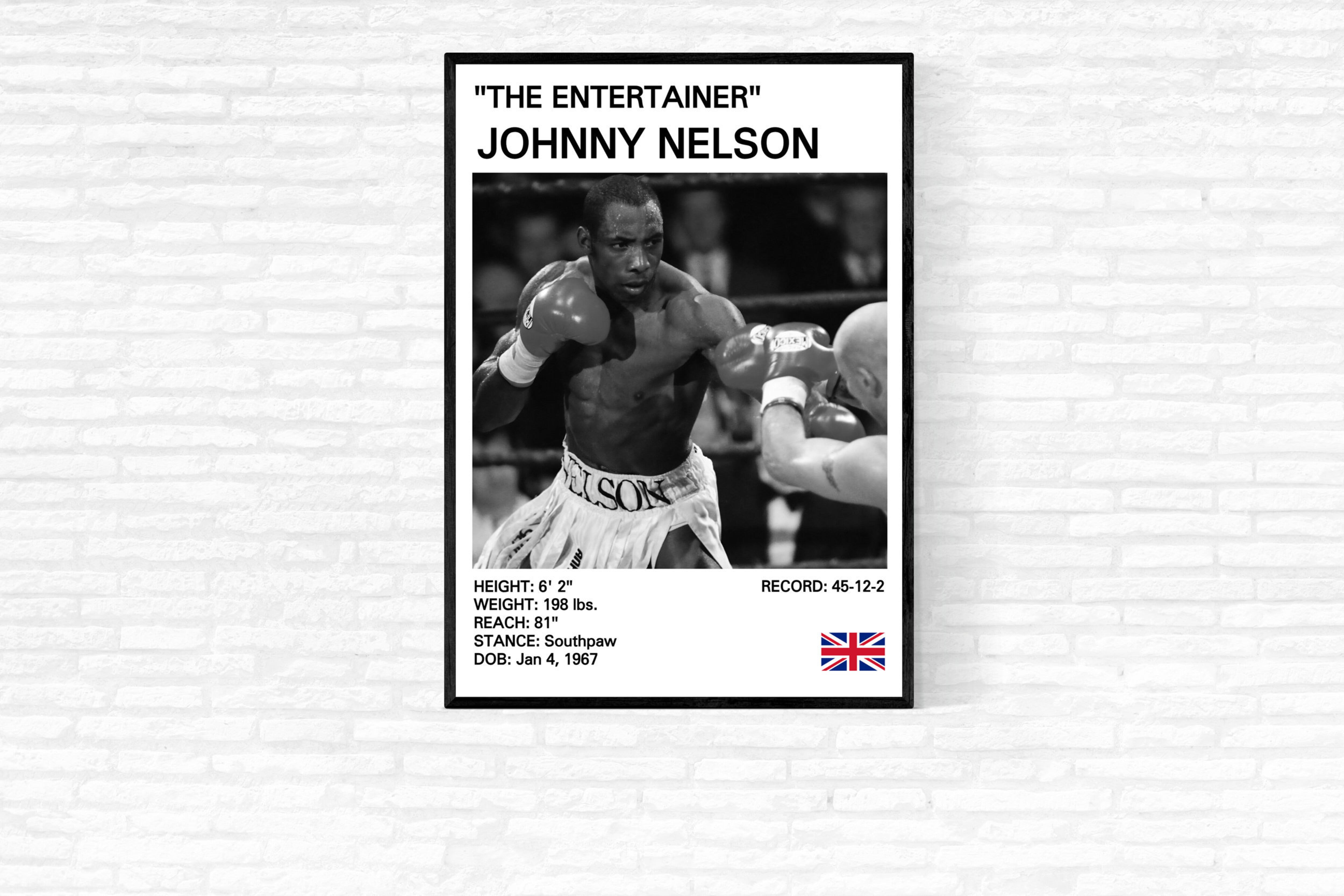 POSTER Johnny Nelson Poster, Johnny Nelson Print, Boxing Poster, Boxing ...
