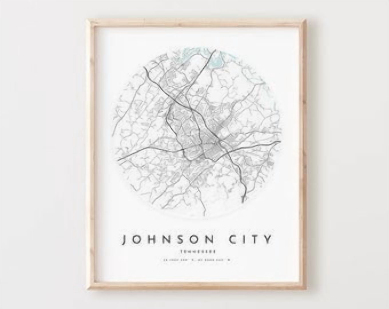 POSTER Johnson City Map Print, Johnson City Map Poster City Wall Art ...