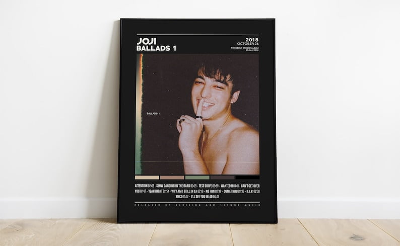 POSTER Joji Posters | Ballads 1 Poster | Joji Tracklist Album Cover ...