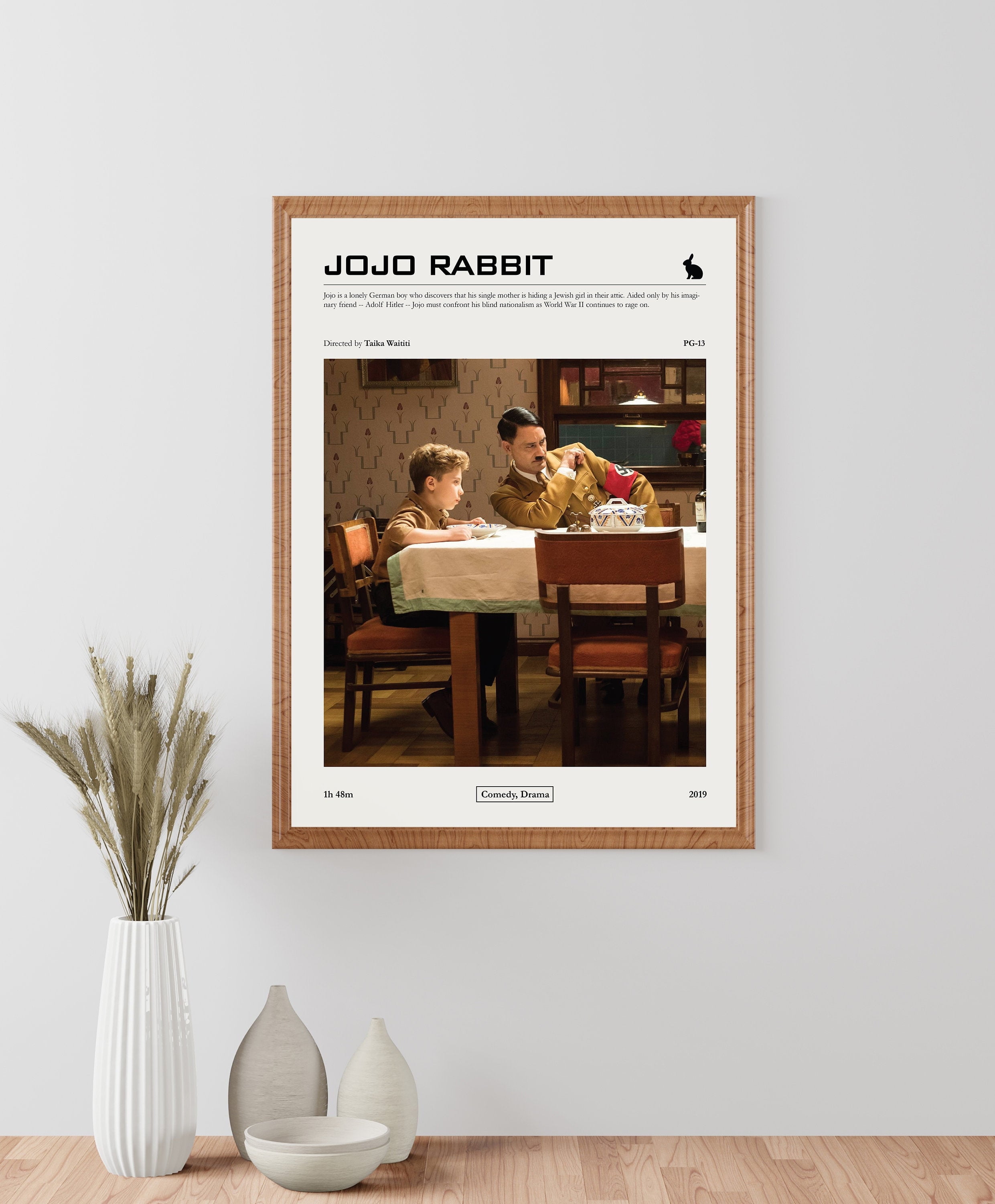 POSTER Jojo Rabbit Minimalist Movie Poster | Taika Waititi | Retro Art ...