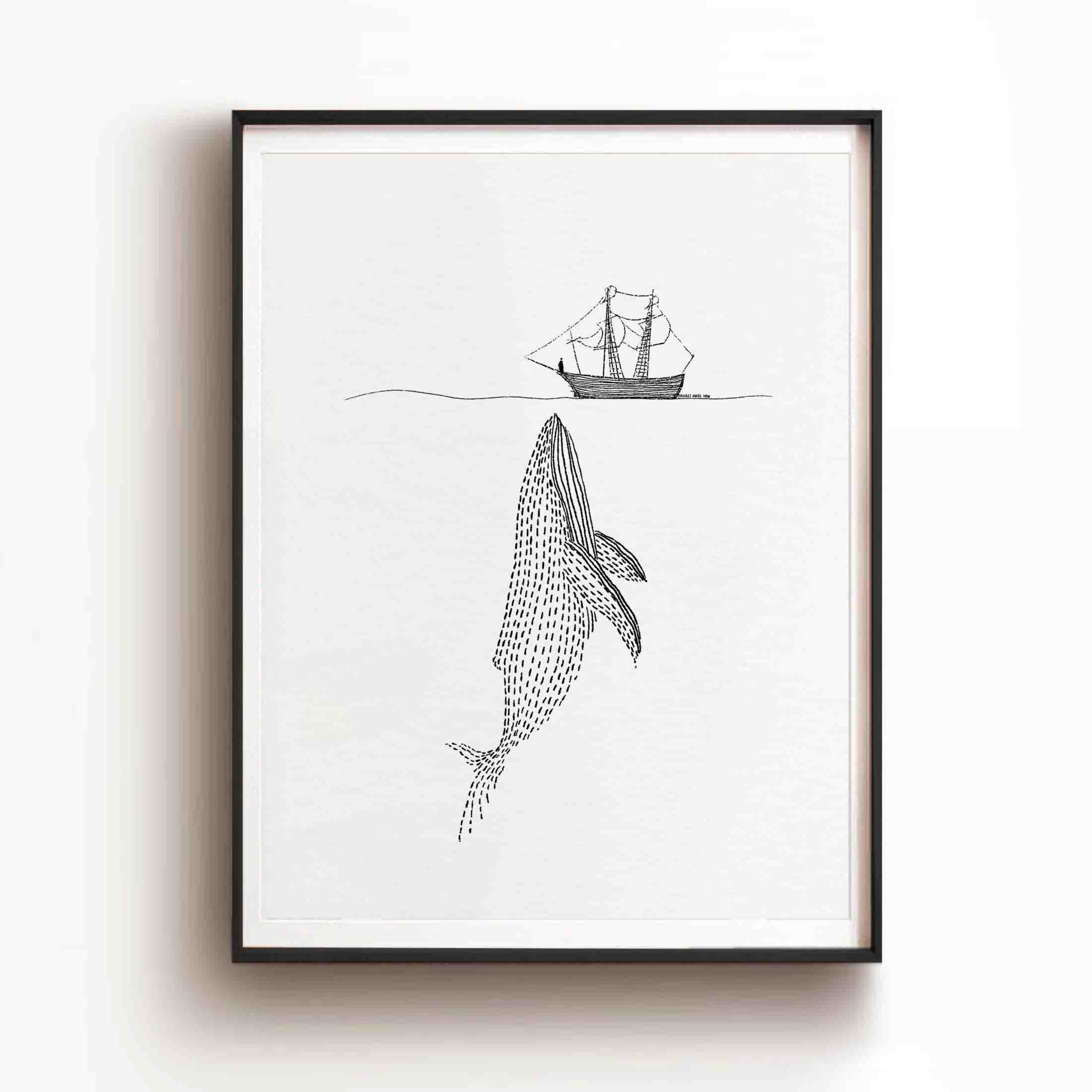 POSTER Jonah and the Whale Minimalist Bible Art Print Big Fish ...