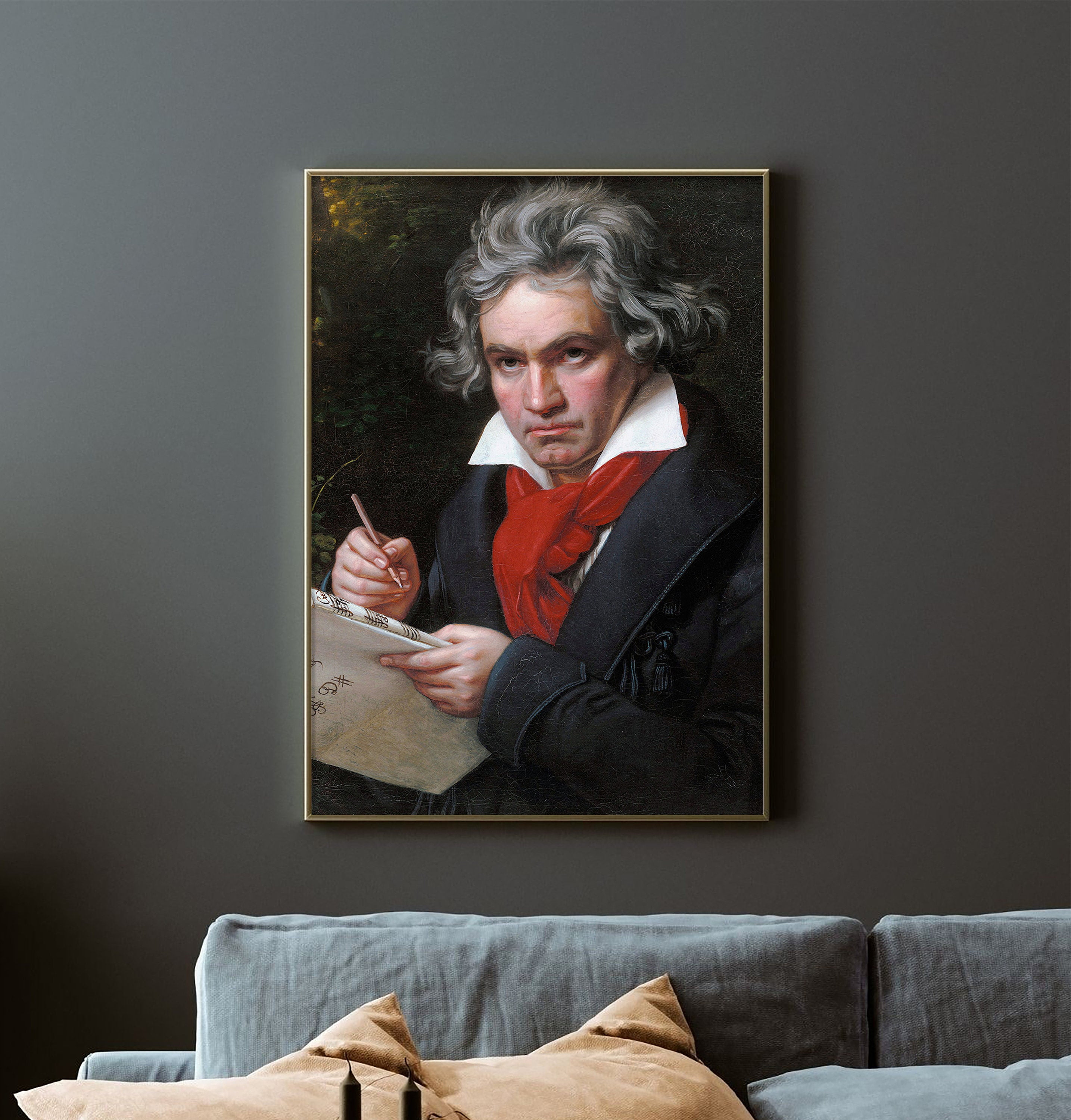 POSTER Joseph Karl Stieler - Portrait of Ludwig van Beethoven Composing ...