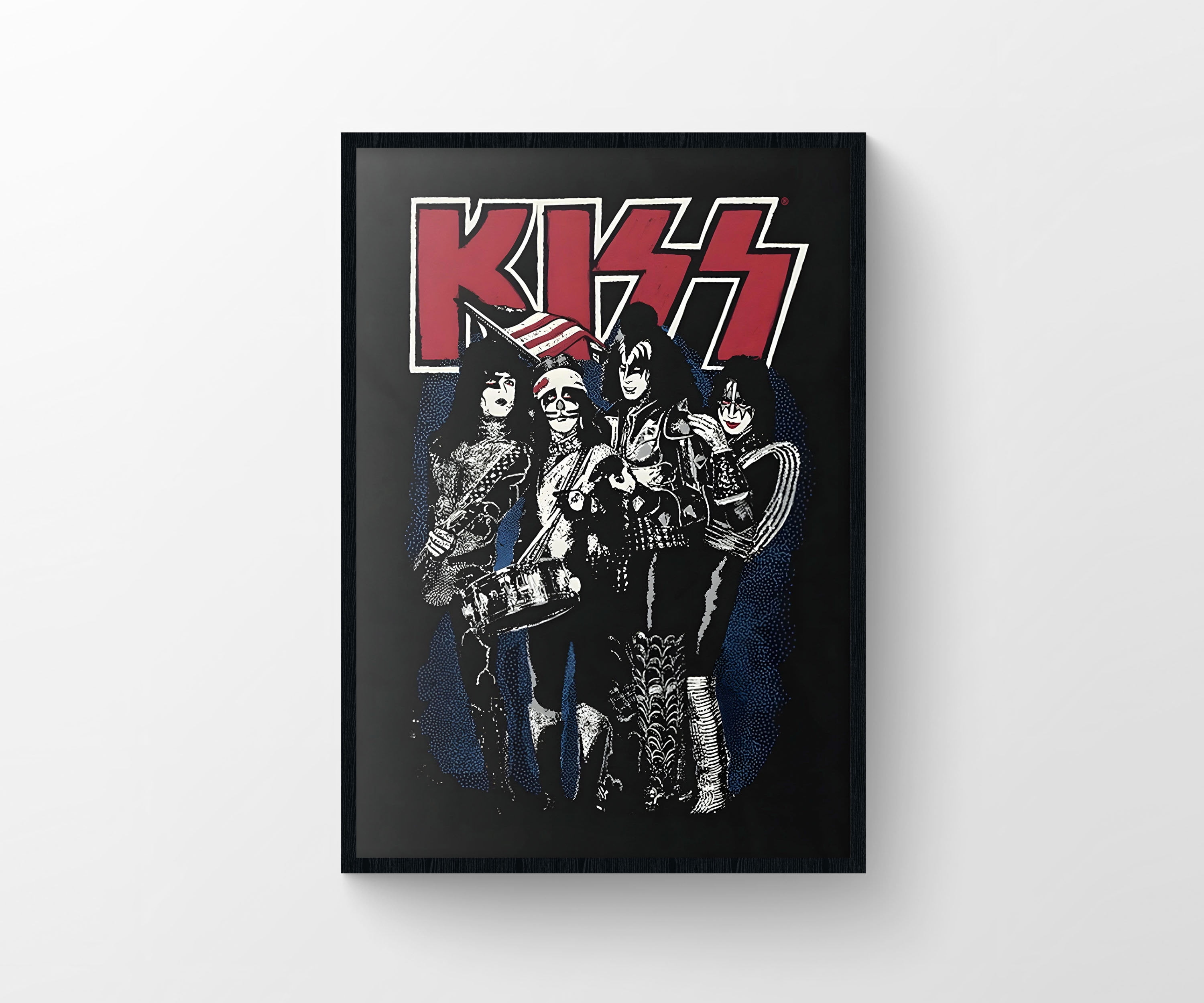 Poster KISS Band Poster, Gene Simmons Art, Music Gift, Glam Rock Poster ...