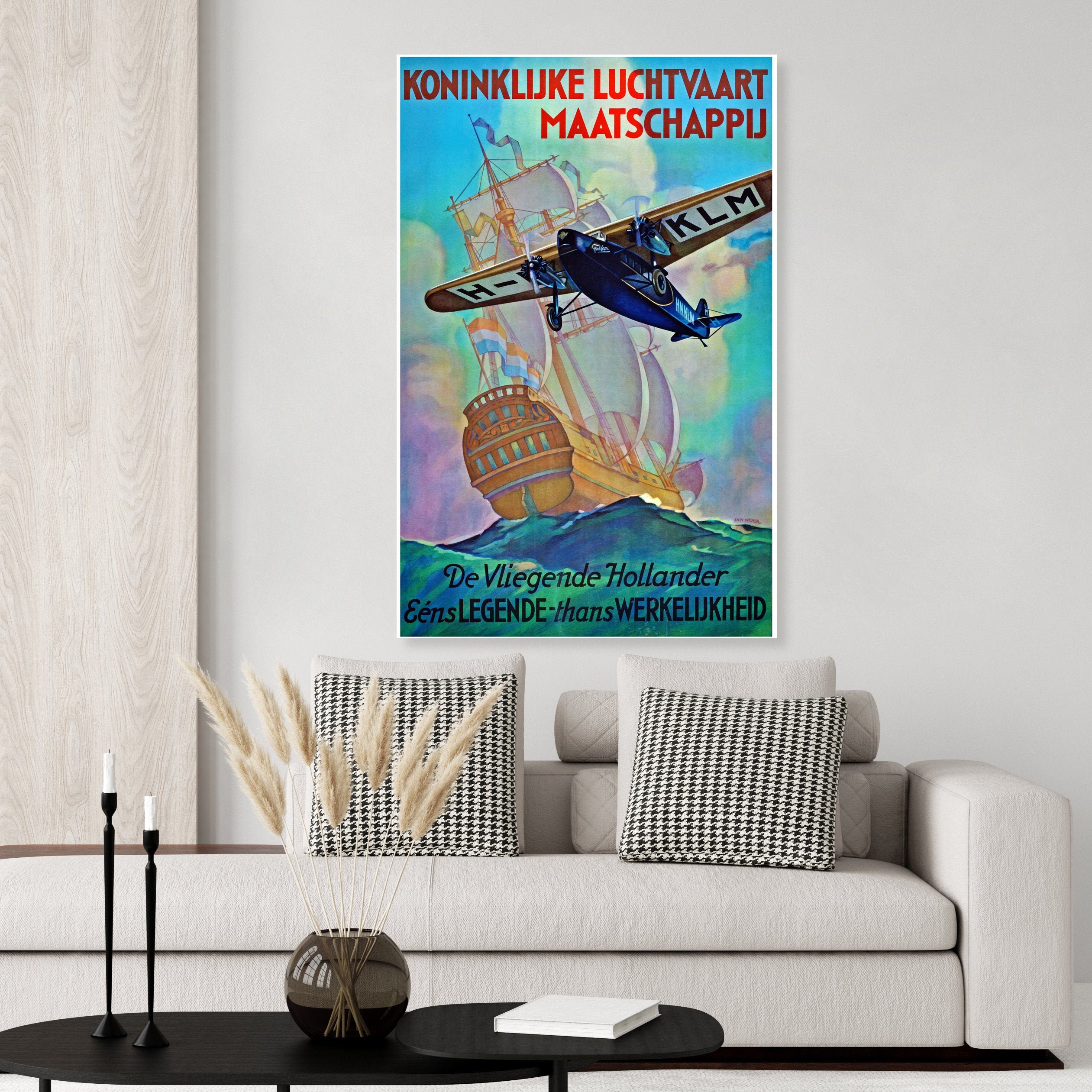 POSTER KLM Flying Dutchman Vintage Dutch Airline Poster-UNFRAMED ...