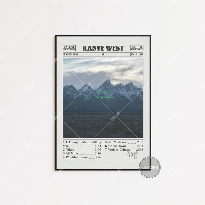 POSTER Kanye West Retro Newspaper Print, YE Poster, Kanye West Poster ...