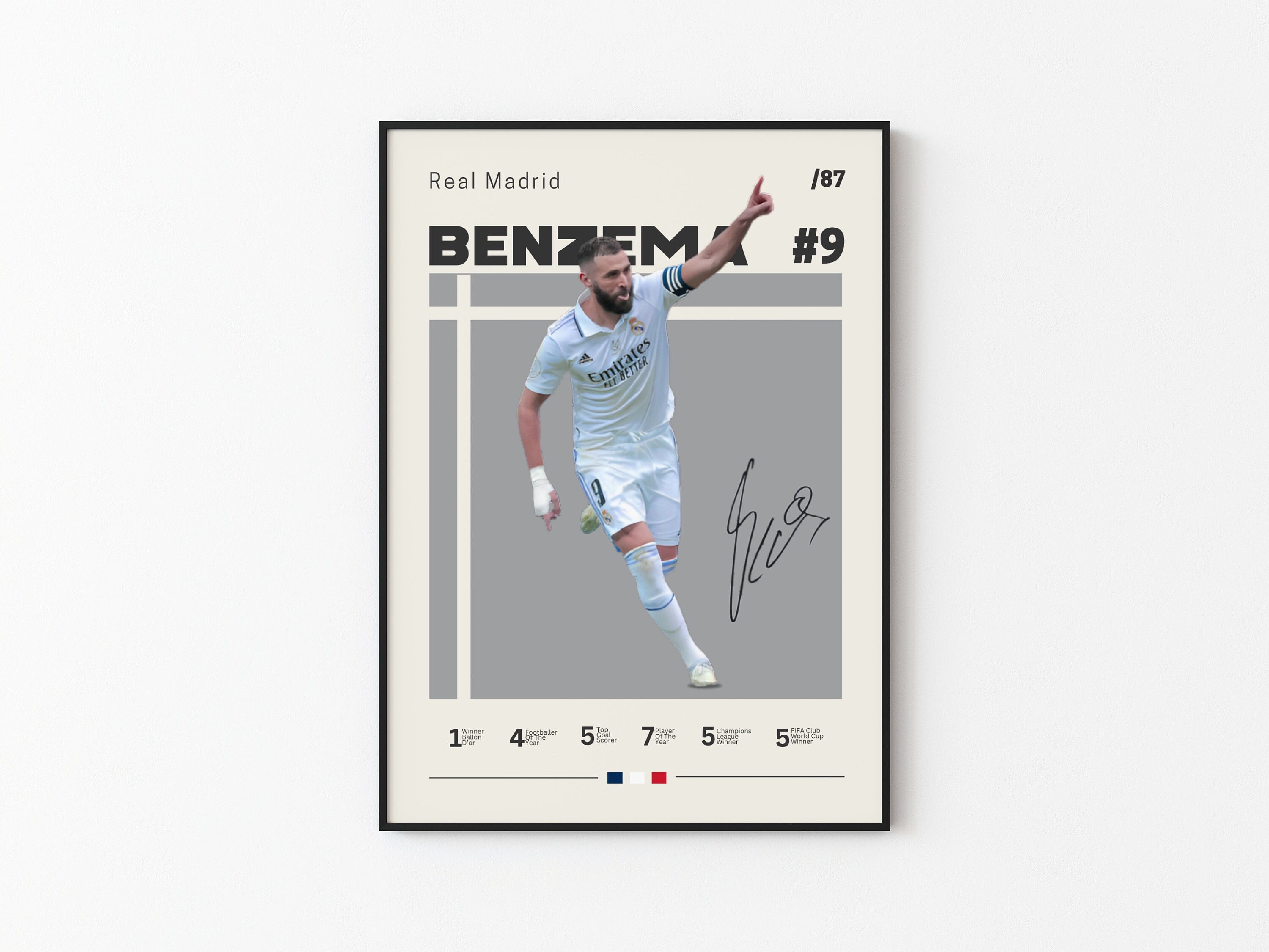 POSTER Karim Benzema Poster, Real Madrid, Football Print, Football ...