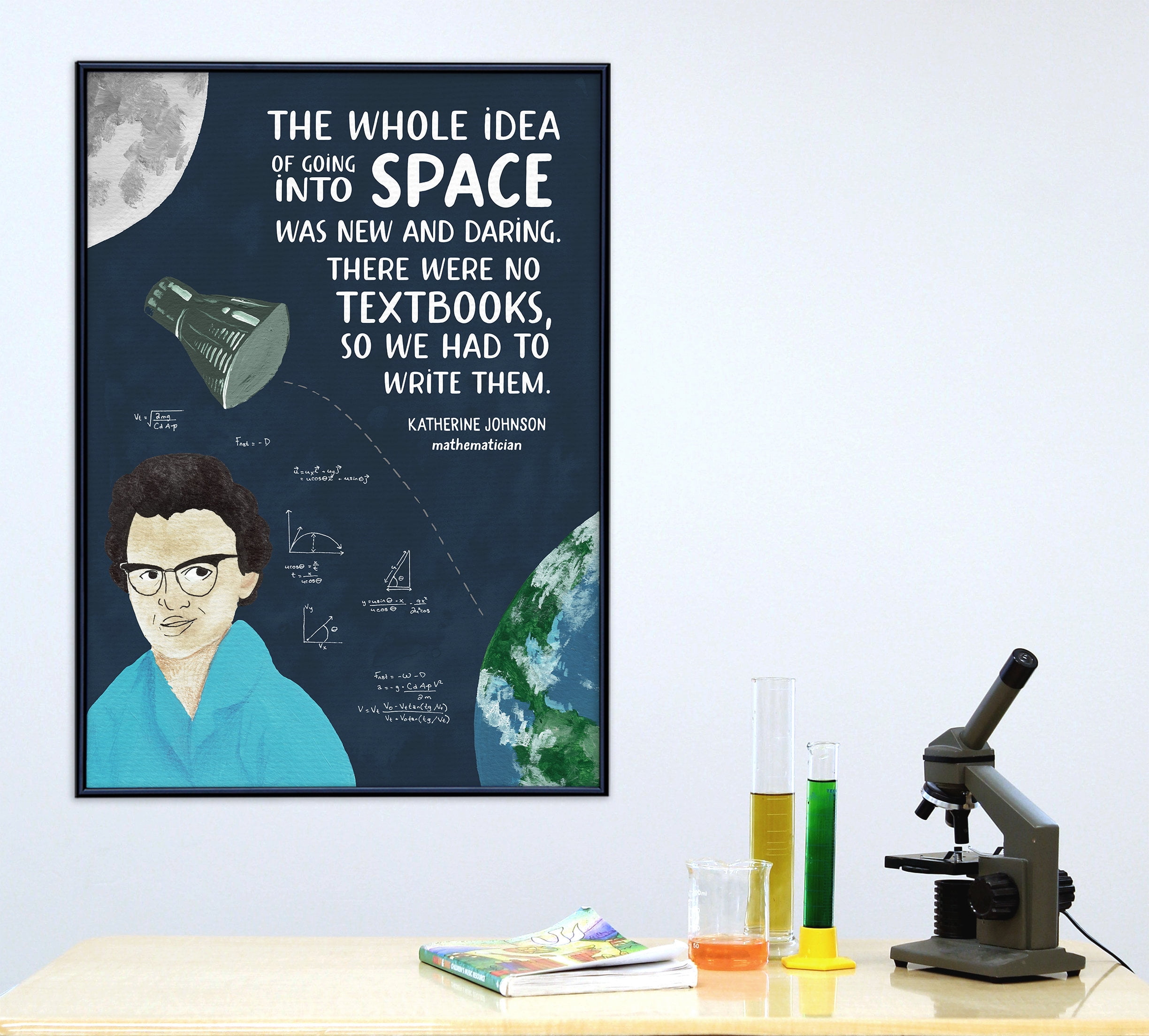 POSTER Katherine Johnson Mathematics Science STEM/STEAM Art Print ...