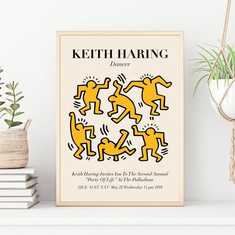 Poster Keith Haring Dancer Yellow, Keith Haring Poster, Keith Haring ...