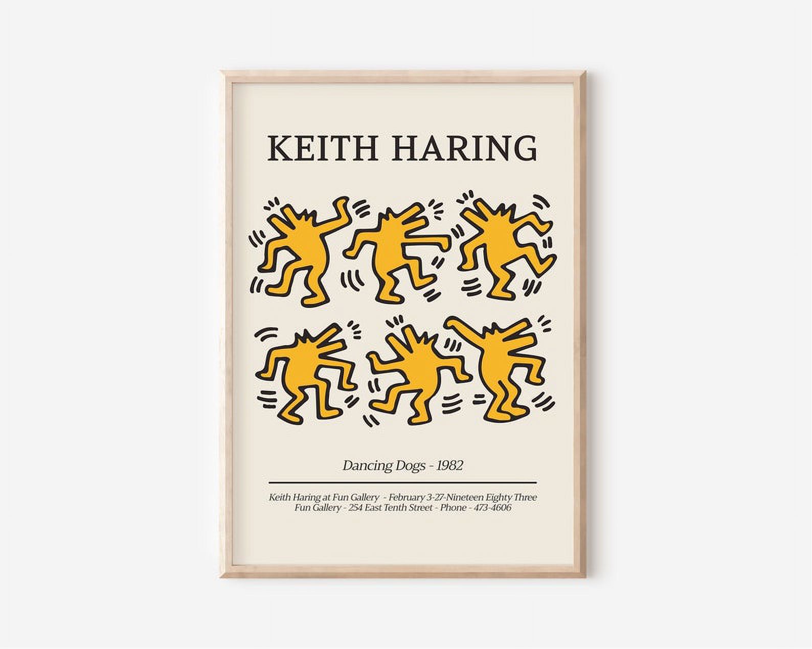 POSTER Keith Haring Dancing Dogs Yellow, Keith Haring Poster, Keith ...