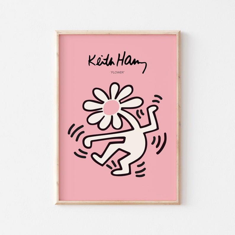 Poster Keith Haring Print, Dancing Flower, Keith Haring Pop Art, Keith ...