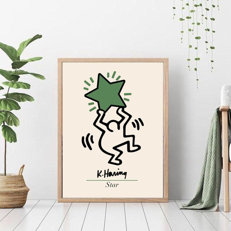 POSTER Keith Haring Star Pop Art, Keith Haring Poster, Keith Haring ...