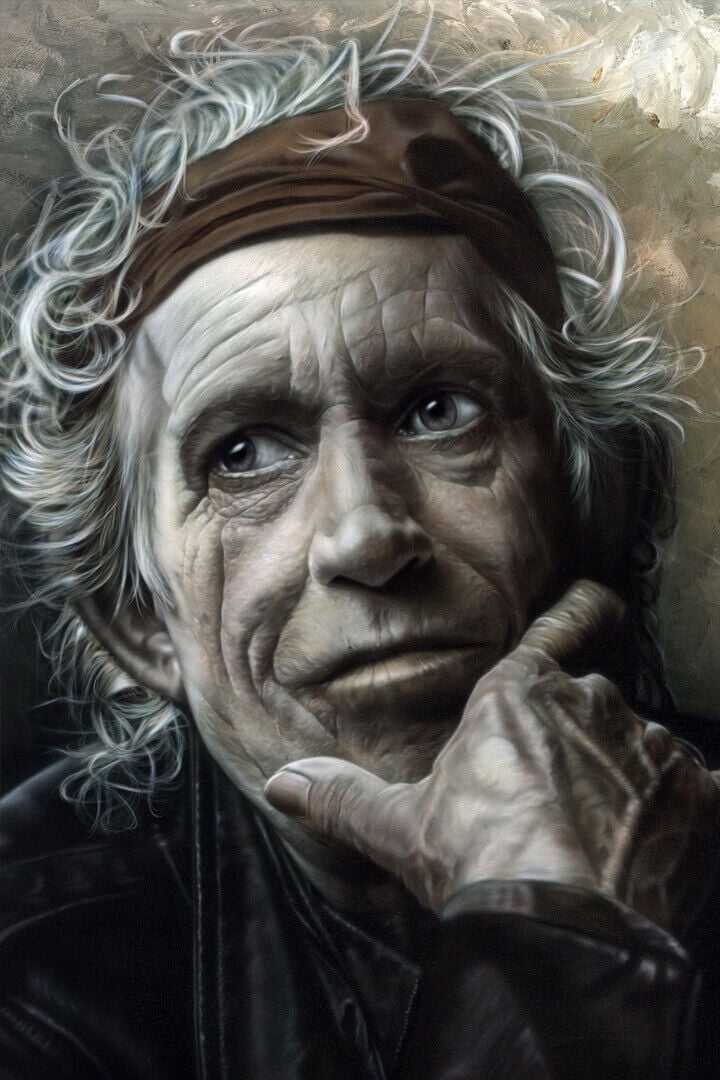 POSTER Keith Richards David Lloyd Glover Portrait Art Wall Room Poster ...
