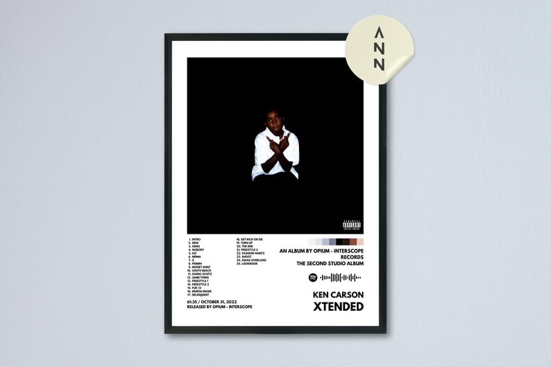 Poster Ken Carson - XTENDED Album Poster / Album Cover Poster / Wall ...