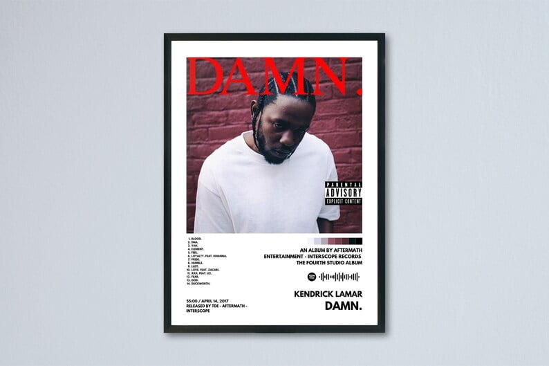 Poster Kendrick Lamar- DAMN Album Poster / Album Cover Poster / Wall ...