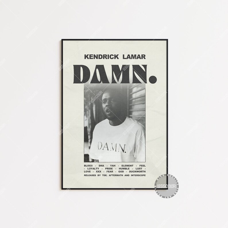 POSTER Kendrick Lamar DAMN. / Kendrick Lamar Posters,Damn Poster, Album ...