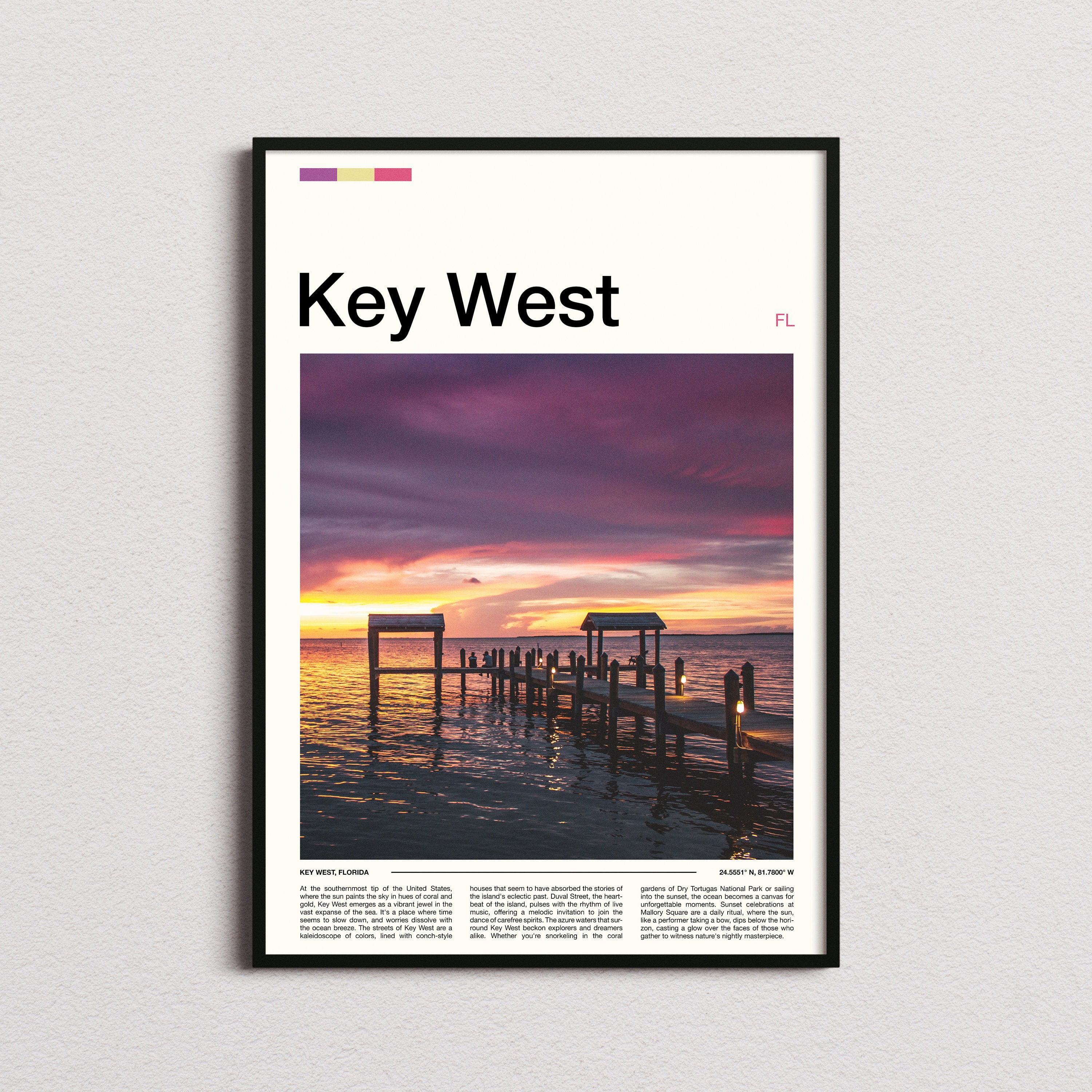 POSTER Key West Print, Key West Poster, Key West Wall Art, Florida Art ...
