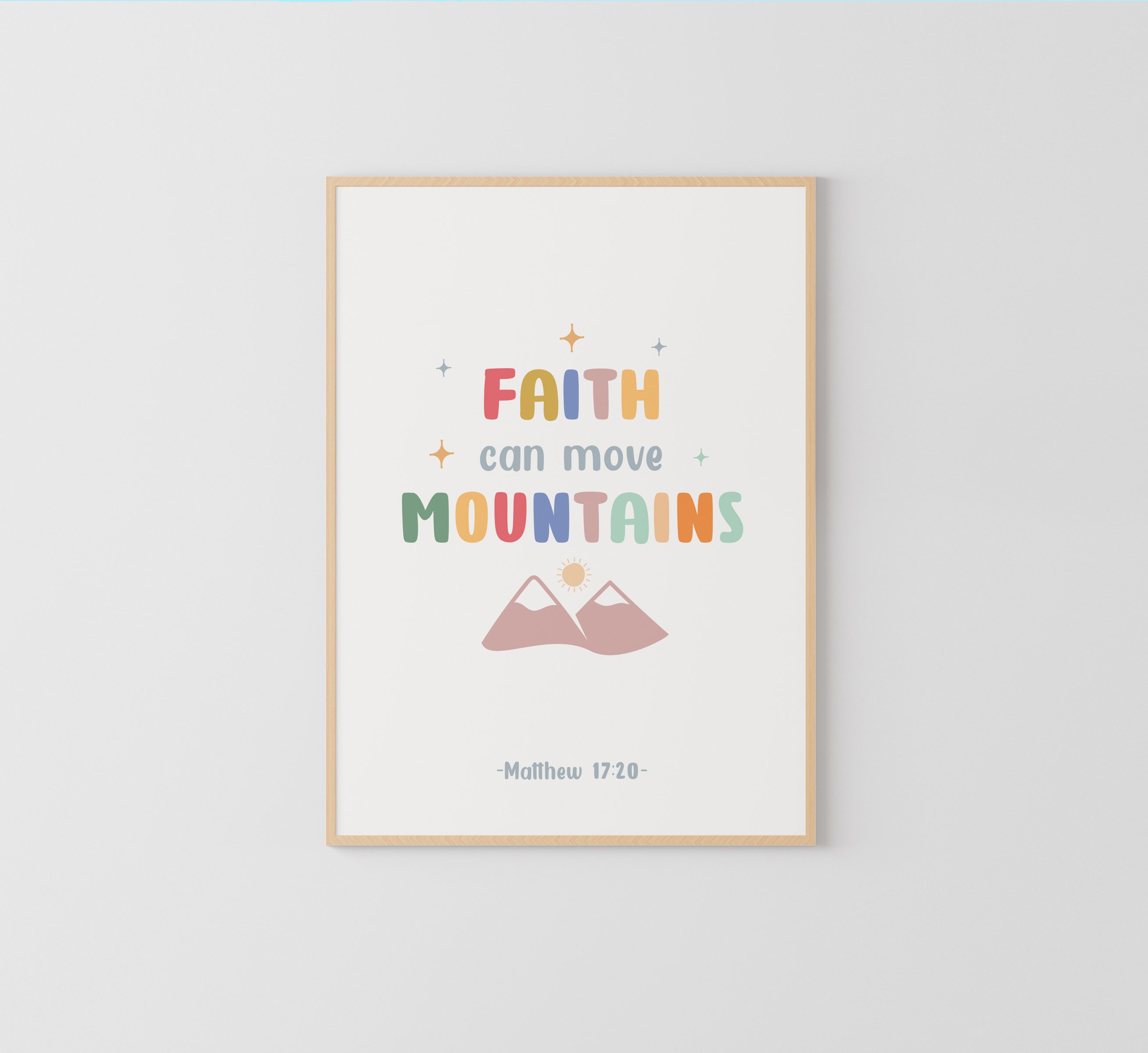 POSTER Kids Bible Verse Prints for Classroom & Sunday School ...
