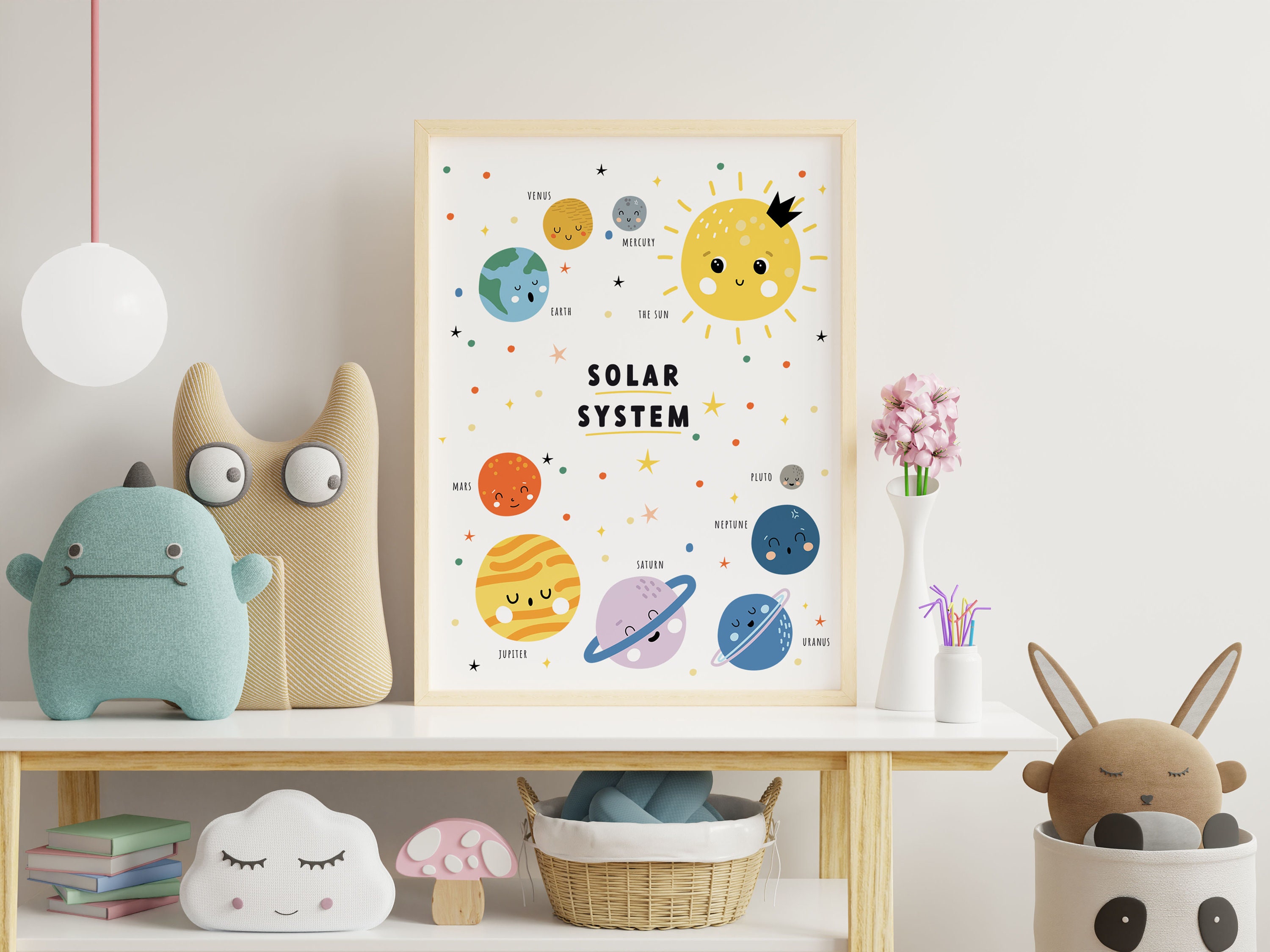 POSTER Kids Nursery Educational Solar System Space Planets Poster ...
