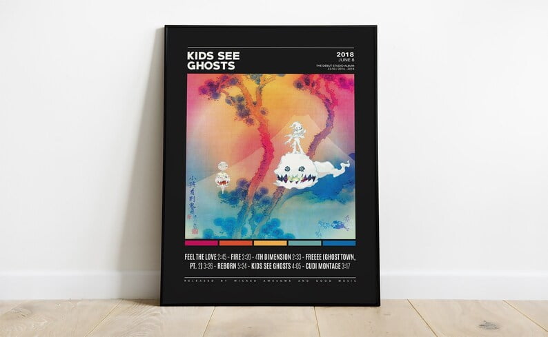 POSTER Kids See Ghosts Poster / Album Cover Poster / Kanye West Posters ...