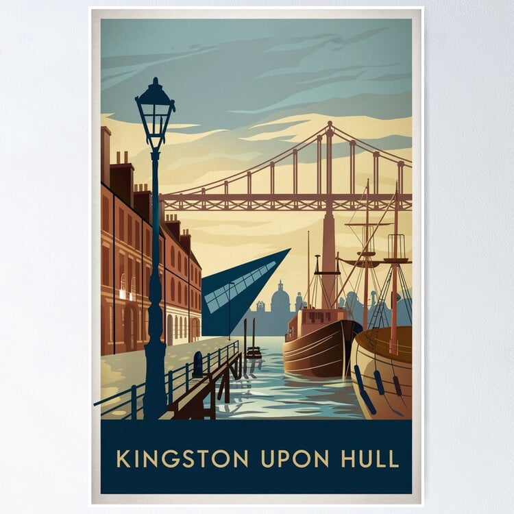 POSTER Kingston Upon Hull Vintage Travel Poster Poster UNFRAMED, 12x18 ...
