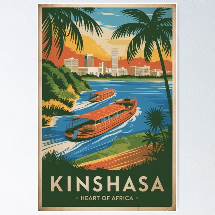 POSTER Kinshasa Vintage Travel Poster Poster UNFRAMED, 12x18 - Walmart.com