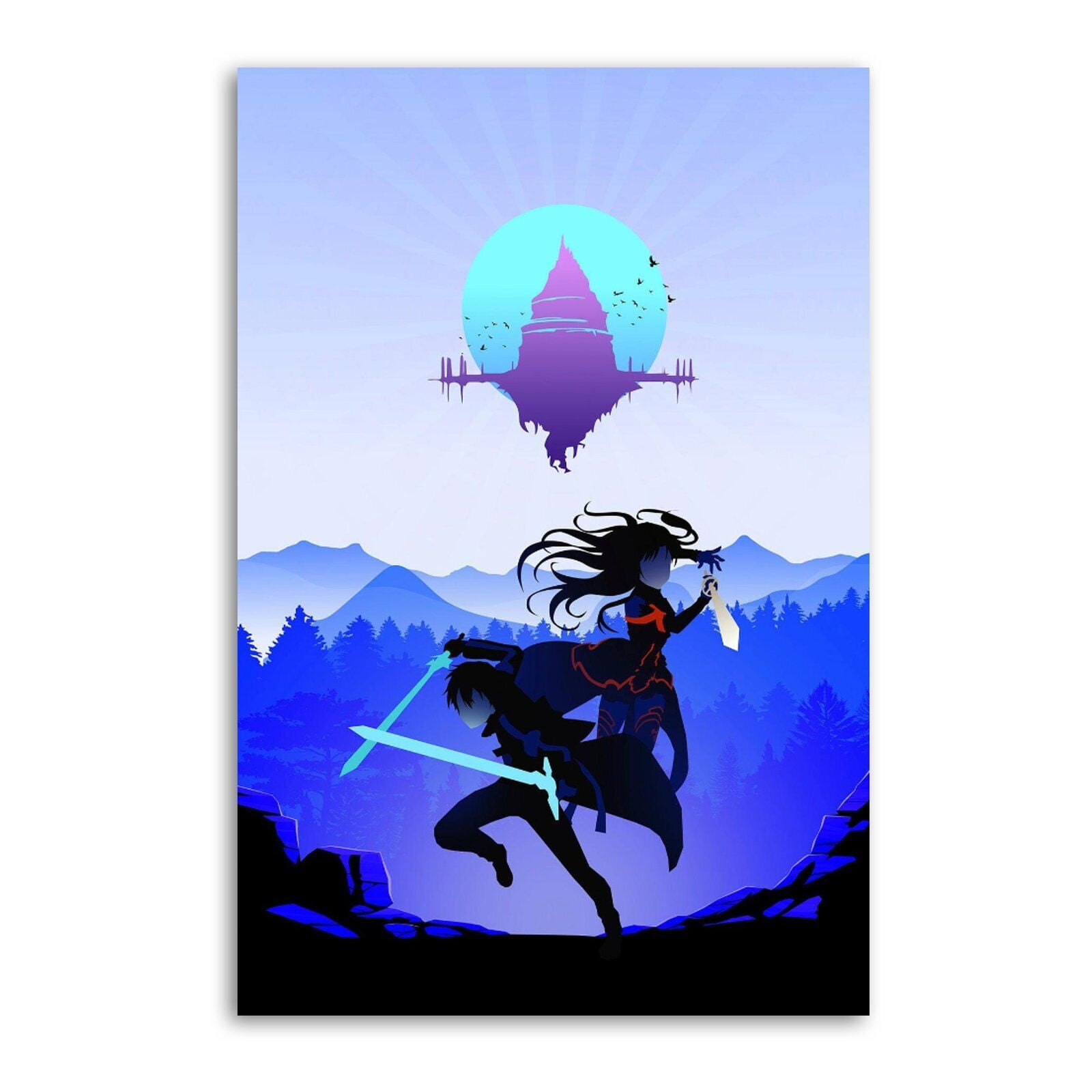 POSTER Kirito and Asuna Sword Art Online SAO Anime Art Wall Painting ...