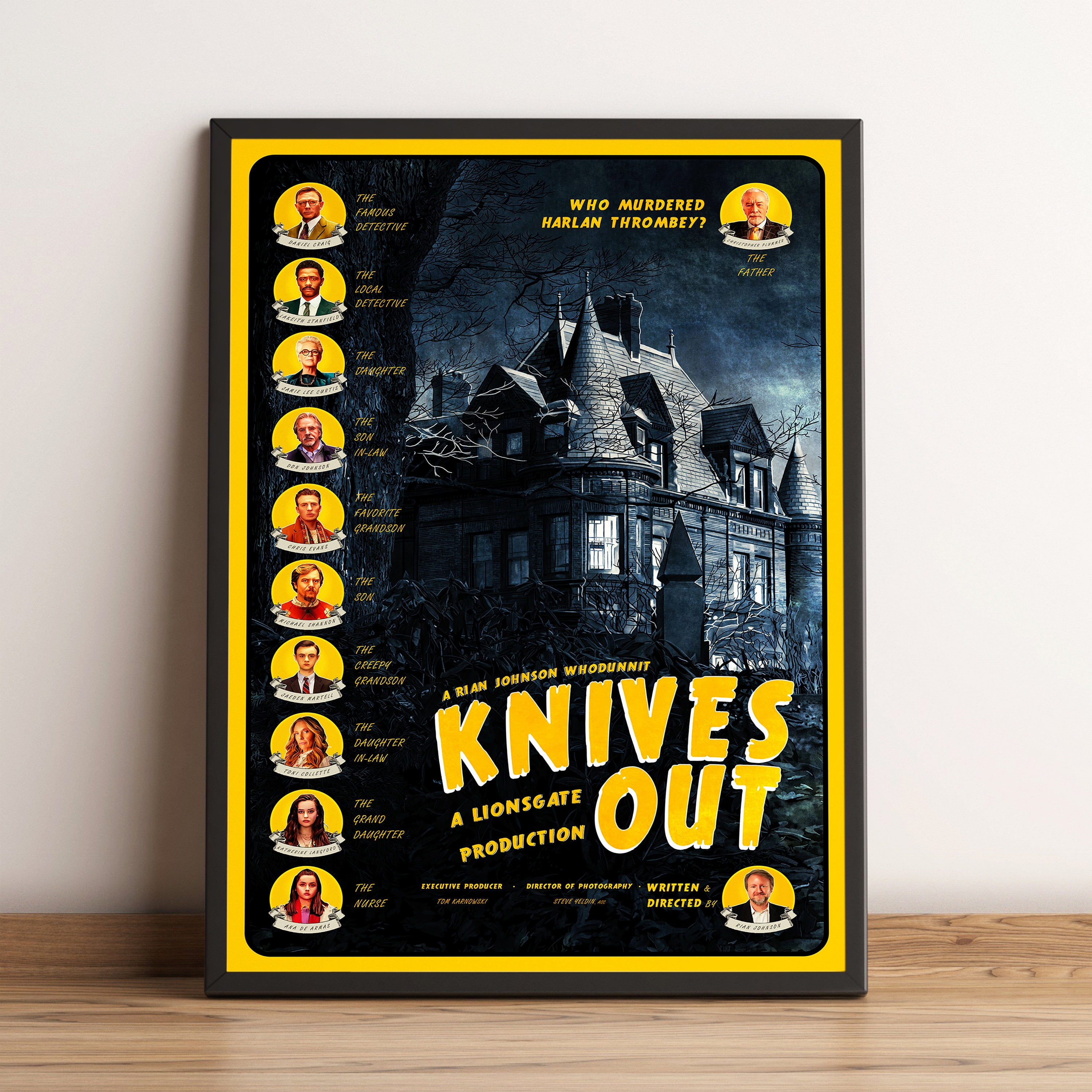 POSTER Knives Out Poster, Daniel Craig Wall Art, Ana de Armas Movie ...