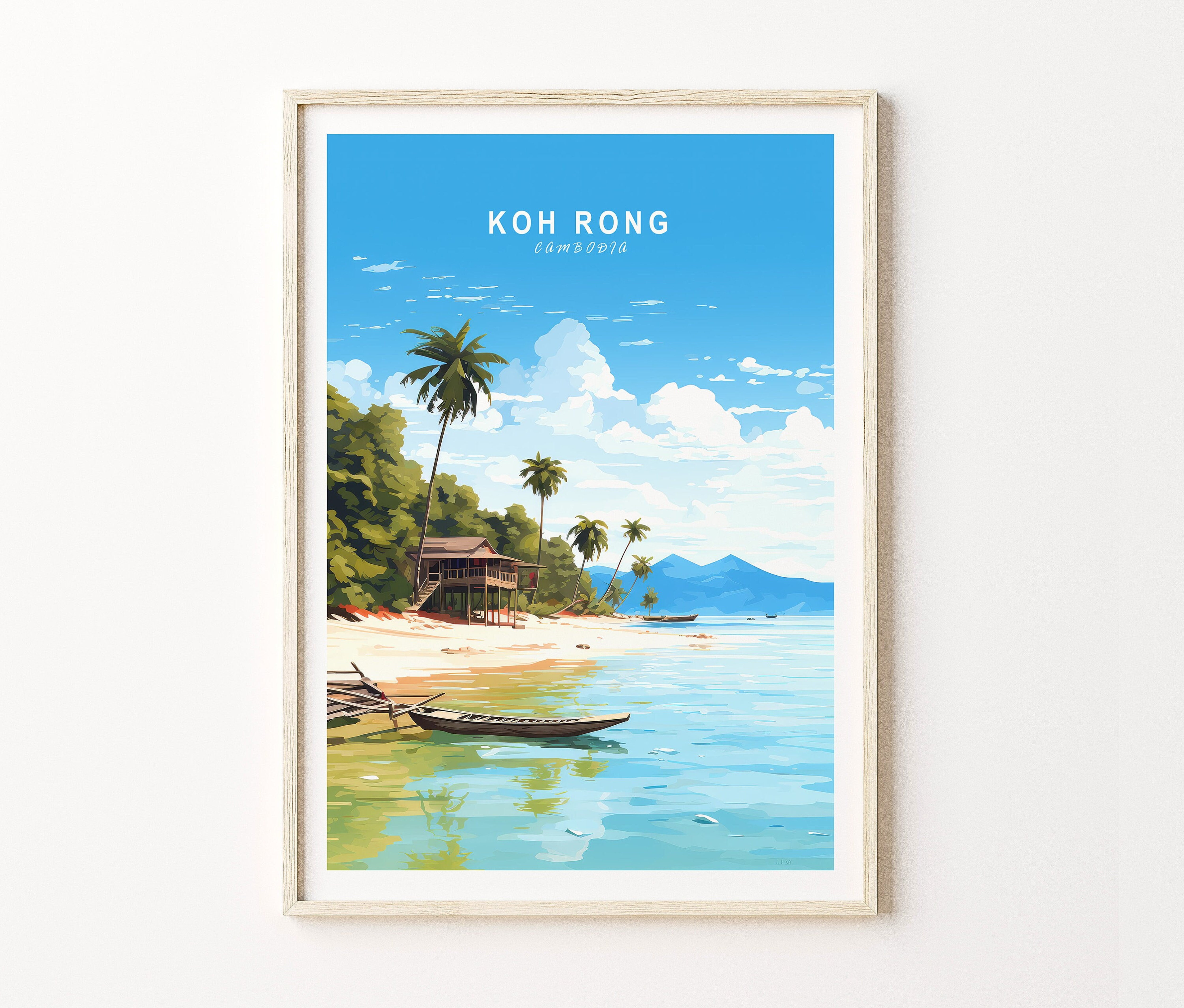 POSTER Koh Rong Cambodia Travel Print, Cambodia Travel Art Wall Decor ...
