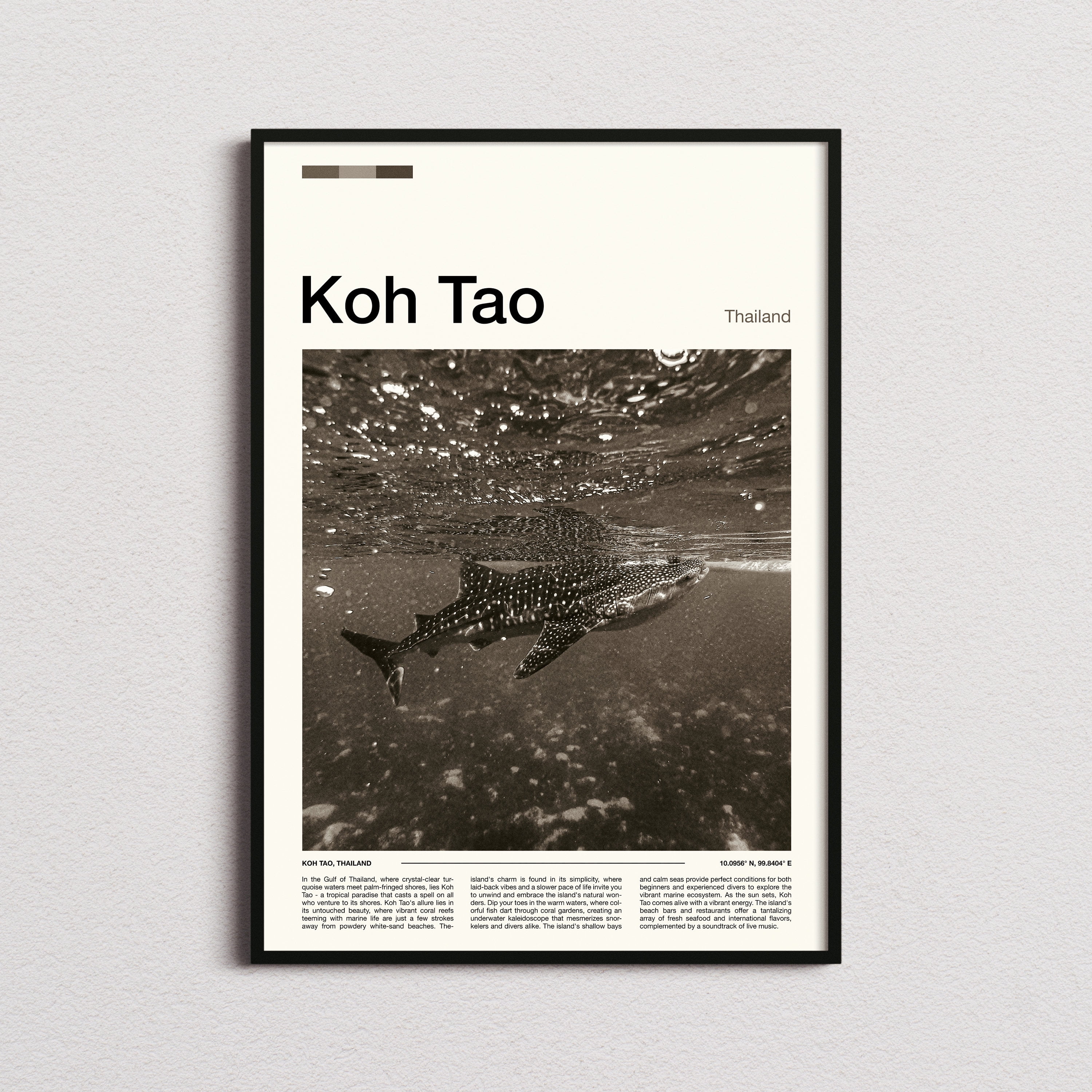 POSTER Koh Tao Black and White Print, Koh Tao Poster, Koh Tao Wall Art ...