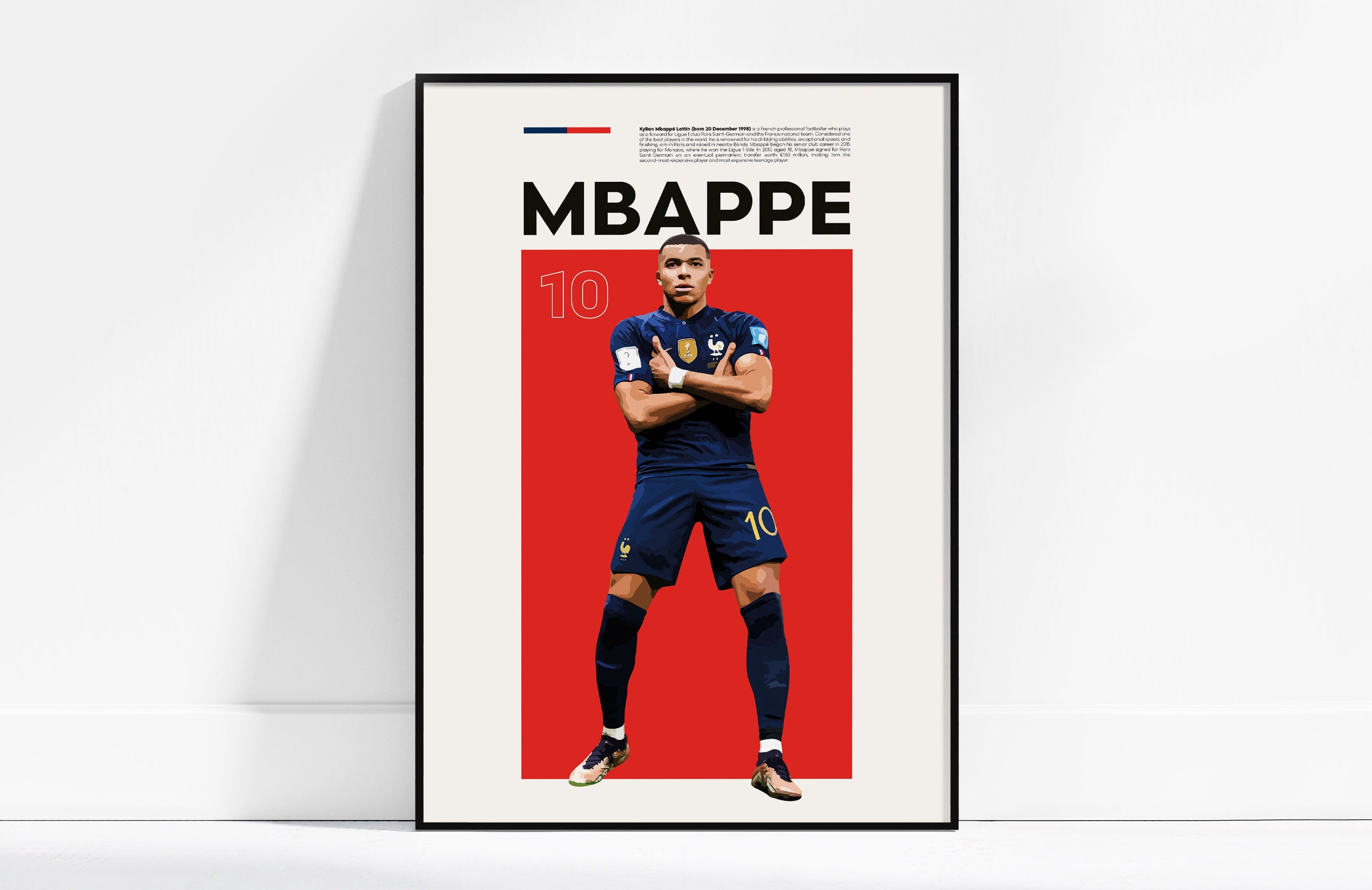 POSTER Kylian Mbappe Poster Gift Football Poster Wall Art Decor for Gym ...
