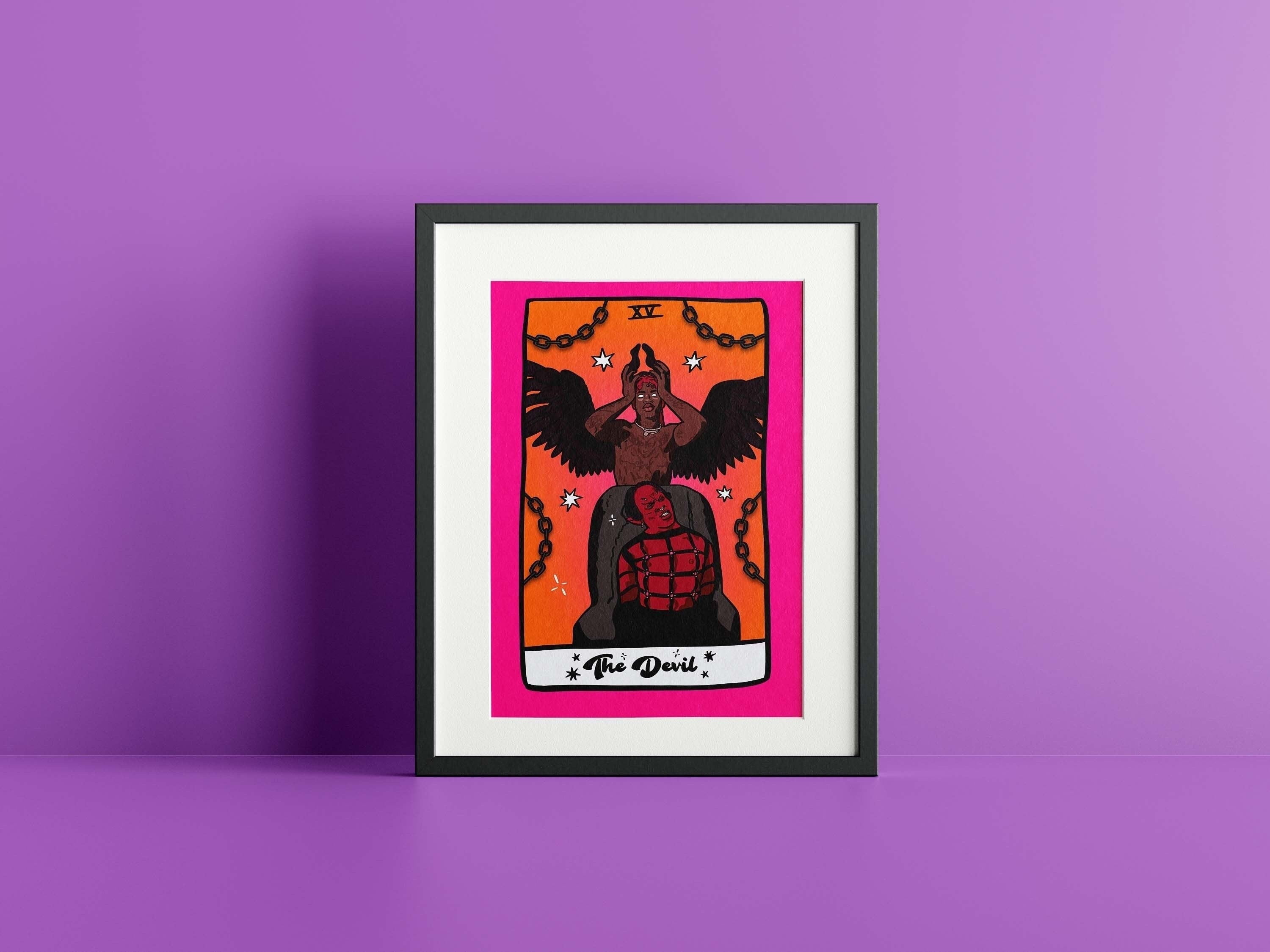 POSTER LIL NAS X | The Devil Tarot Card | Tarot Illustration | Wall Art ...